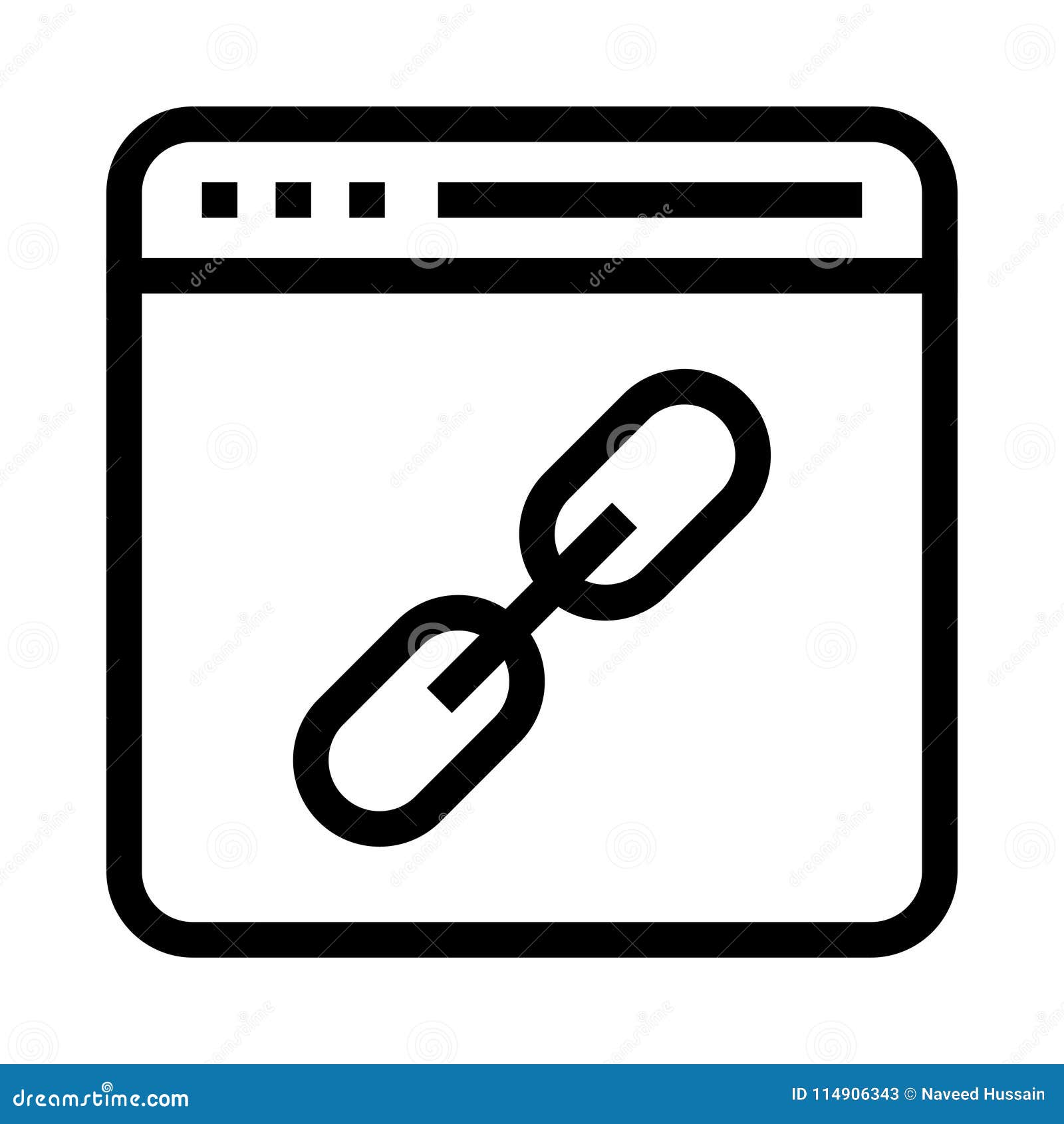 Web Page Link Vector Line Icon Stock Vector - Illustration of flat ...