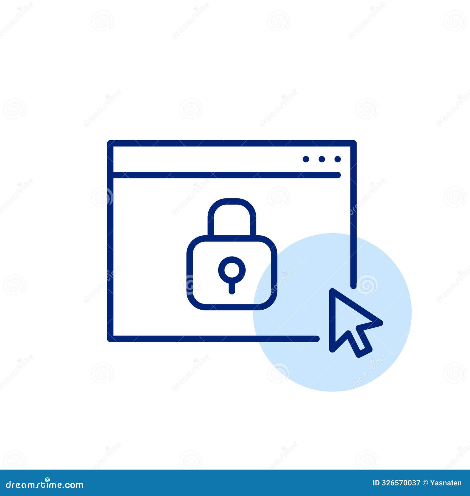 Web Page, Lock and Mouse Click. Trusted Website, Information Safety ...