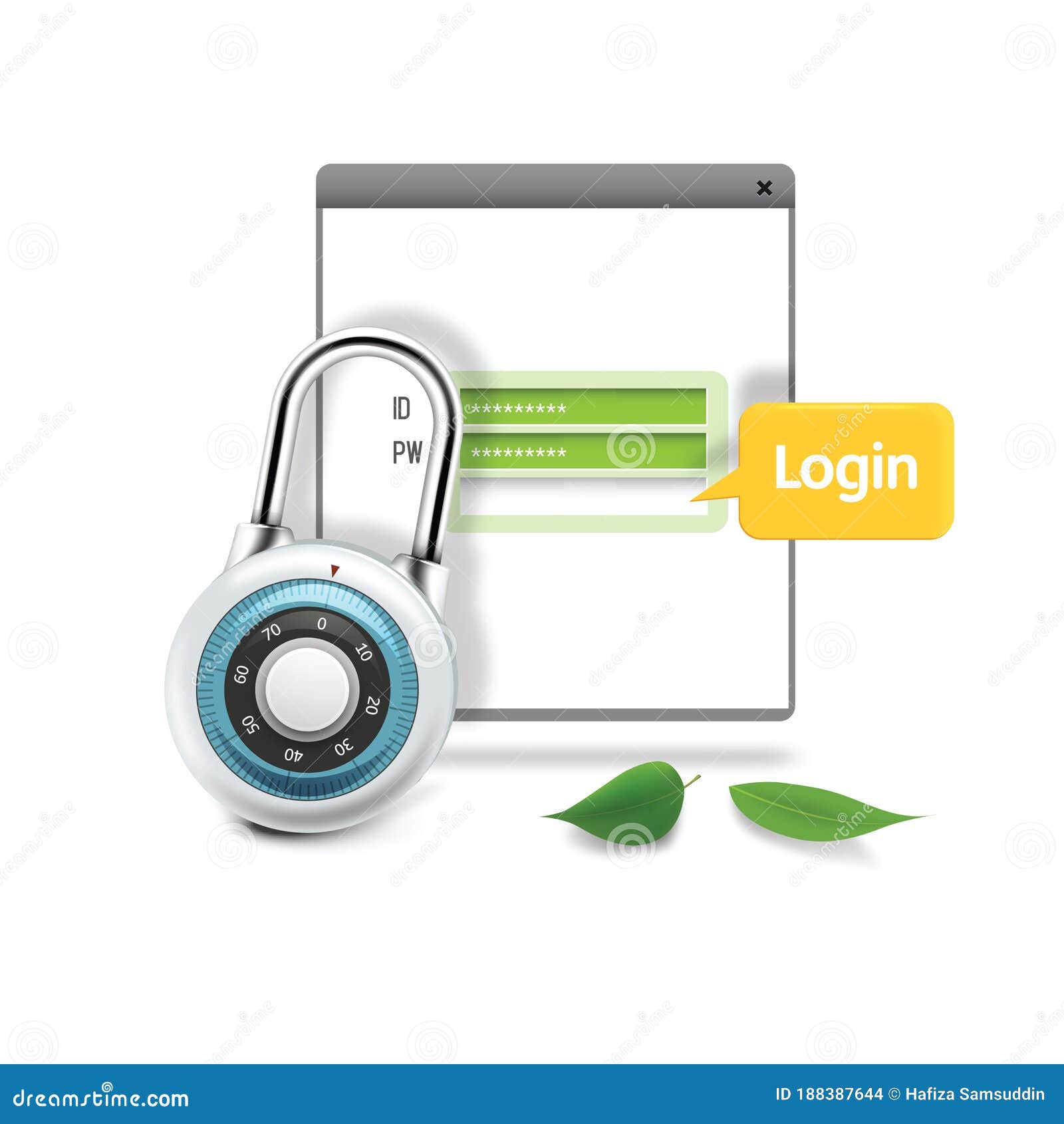 Web Page with Login Message. Vector Illustration Decorative Design ...
