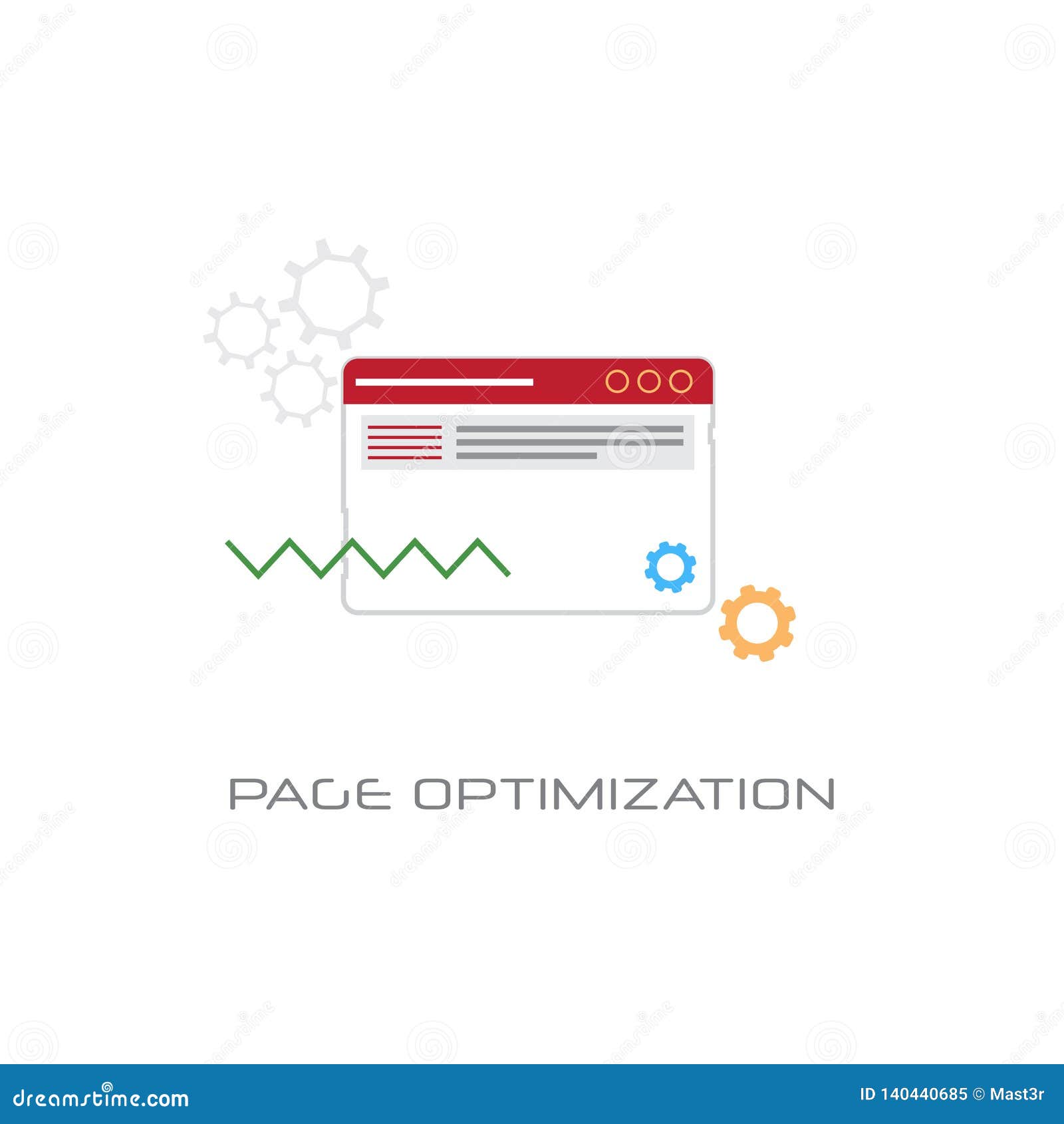 Web Page Optimization Content Management Concept White Background Stock ...
