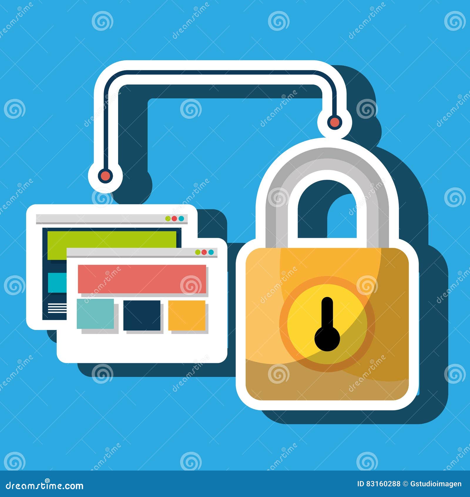 Web page padlock secure stock illustration. Illustration of design ...