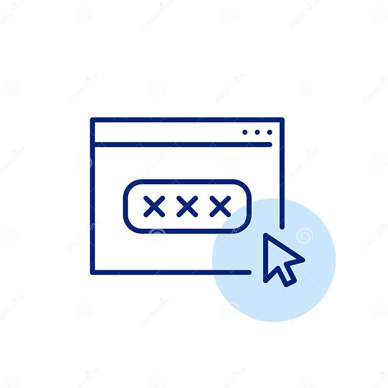Web Page Password Covered By Asterisks In Input Box And Mouse Click Secure Web Access User