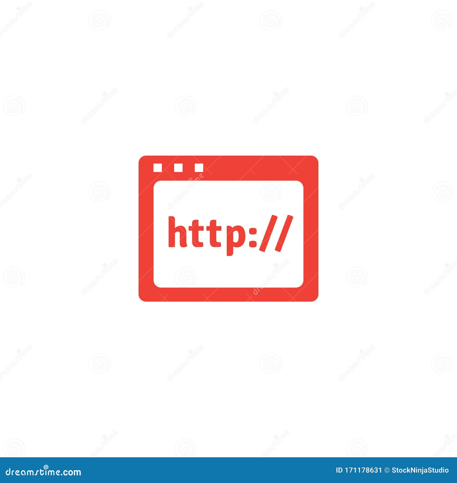 Web Page Red Icon on White Background. Red Flat Style Vector ...