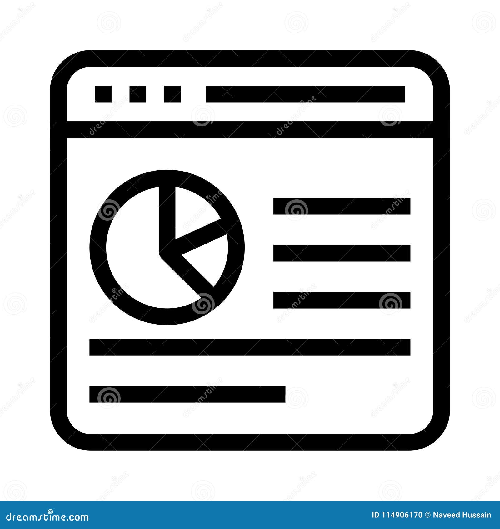 Web Page Report Vector Line Icon Stock Vector - Illustration of ...