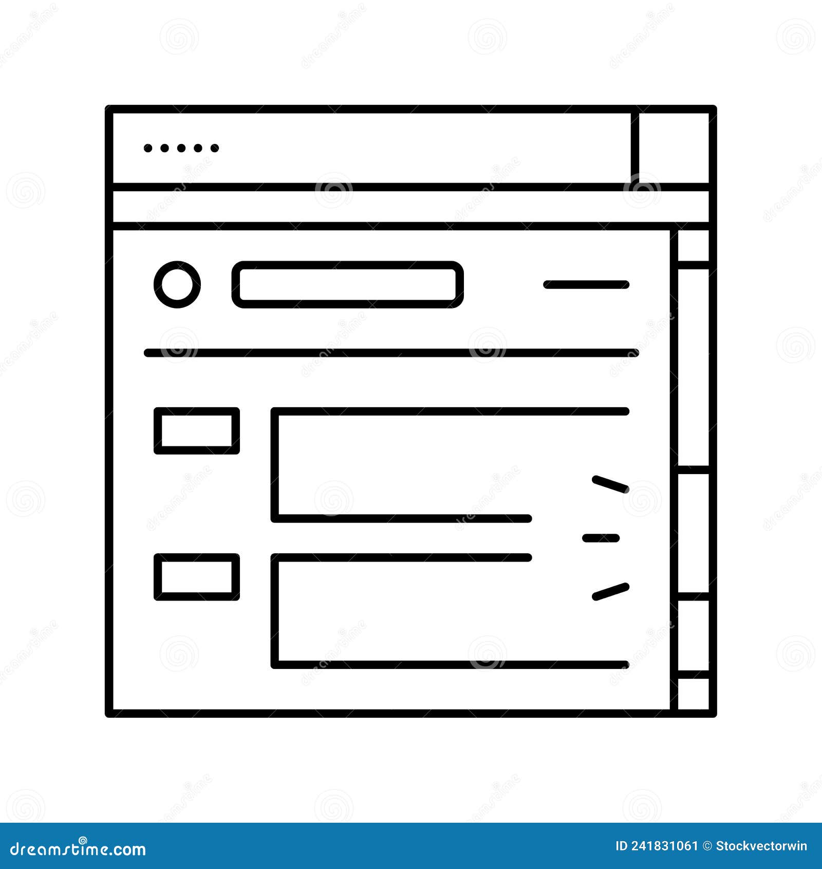 Web Page Scroll Line Icon Vector Illustration Stock Vector ...