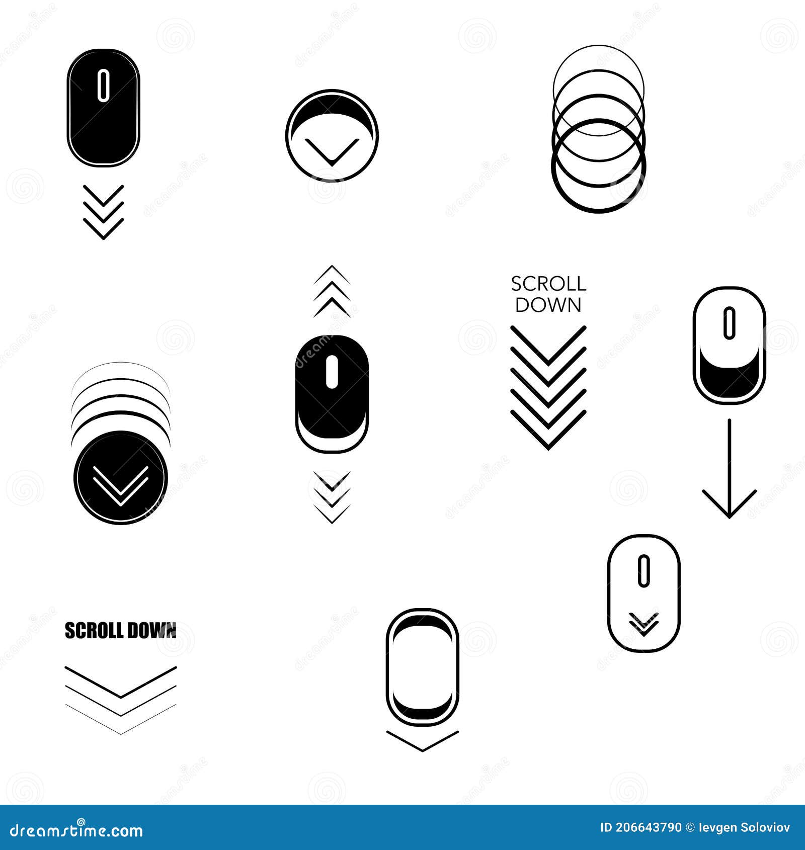 Web page scroll symbols stock illustration. Illustration of website ...