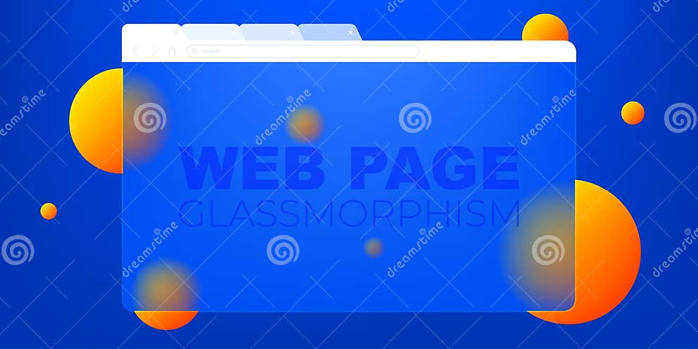 Web Page Shape Glassmorphism Style Vector Template. Browser Page ...