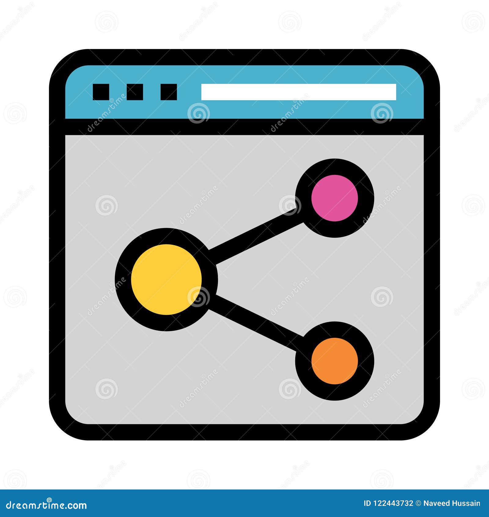 Web Page Share Color Line Icon Stock Illustration - Illustration of ...