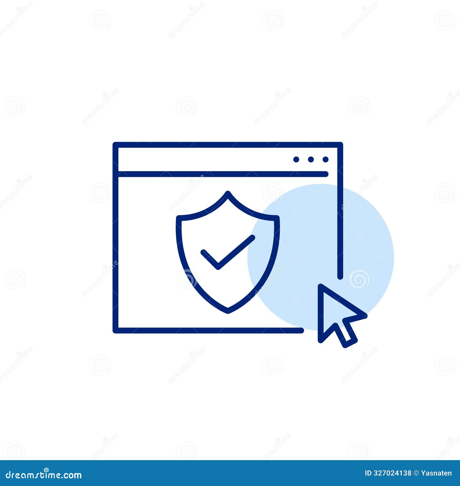 Web Page, Shield and Checkmark. Trusted and Secure Website. Pixel ...