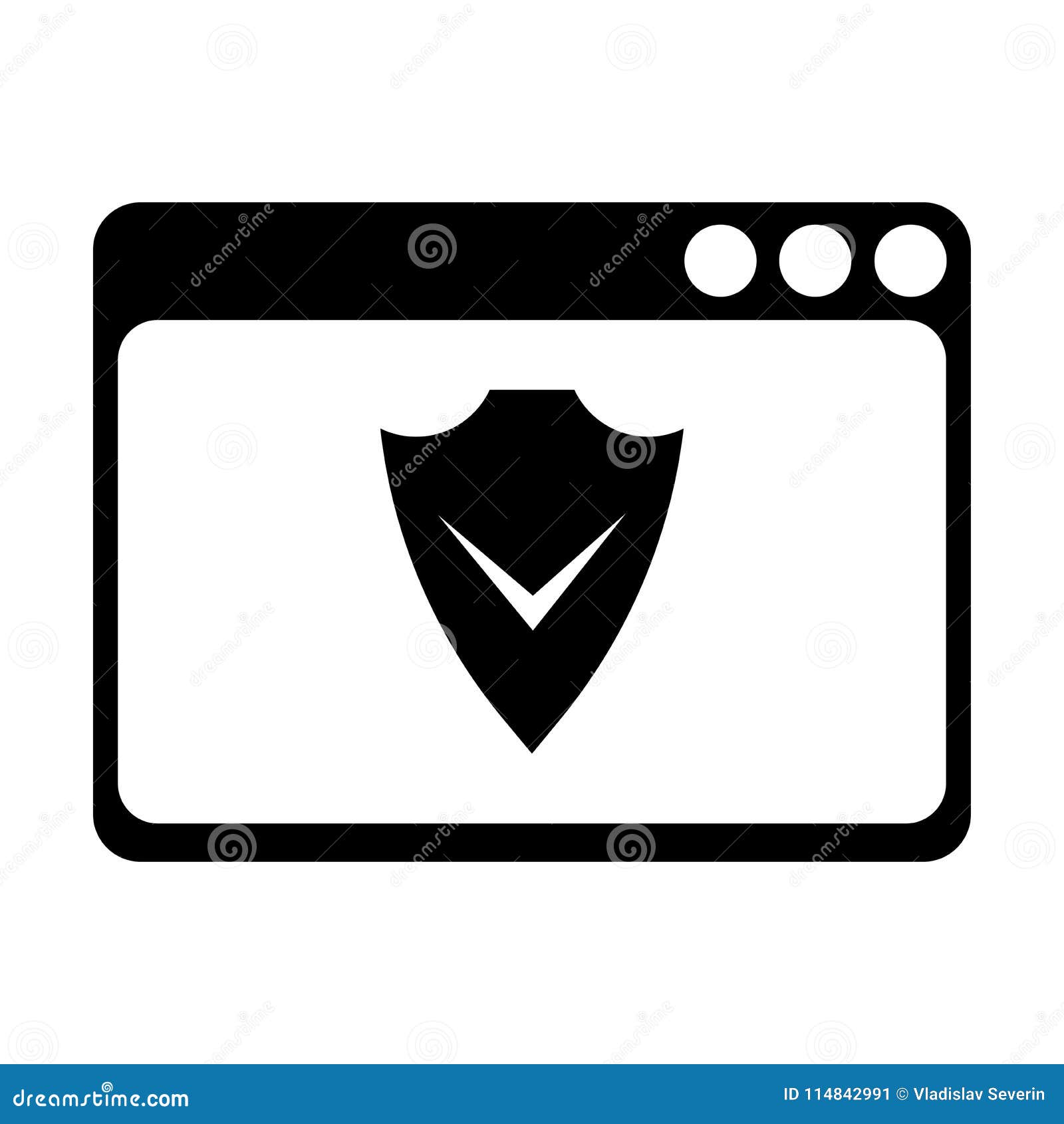 Web Page with a Shield Icon Stock Illustration - Illustration of ...