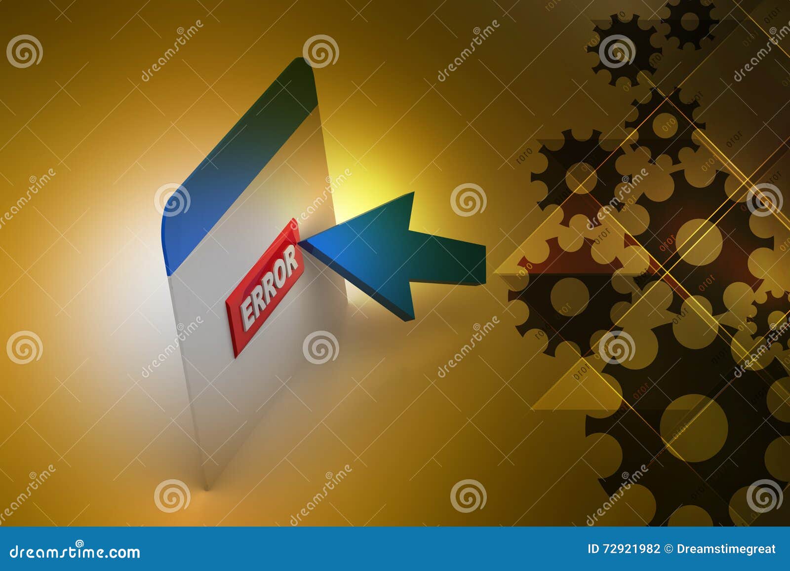 Web Page Showing Error with Arrow Pointer Stock Illustration ...