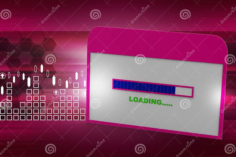 Web Page Showing Loading Screen Stock Illustration - Illustration of ...