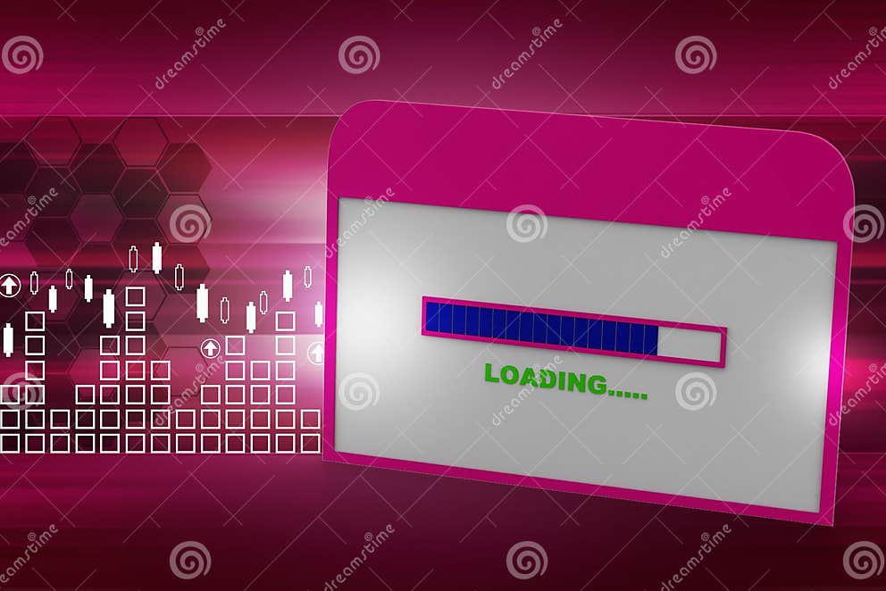 Web Page Showing Loading Screen Stock Illustration - Illustration of ...