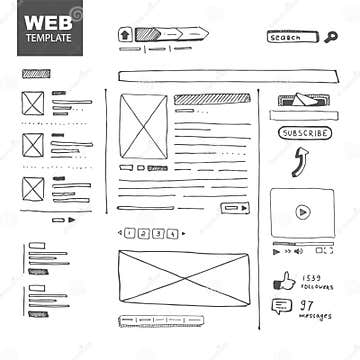 Web page sketch stock vector. Illustration of template - 56104106