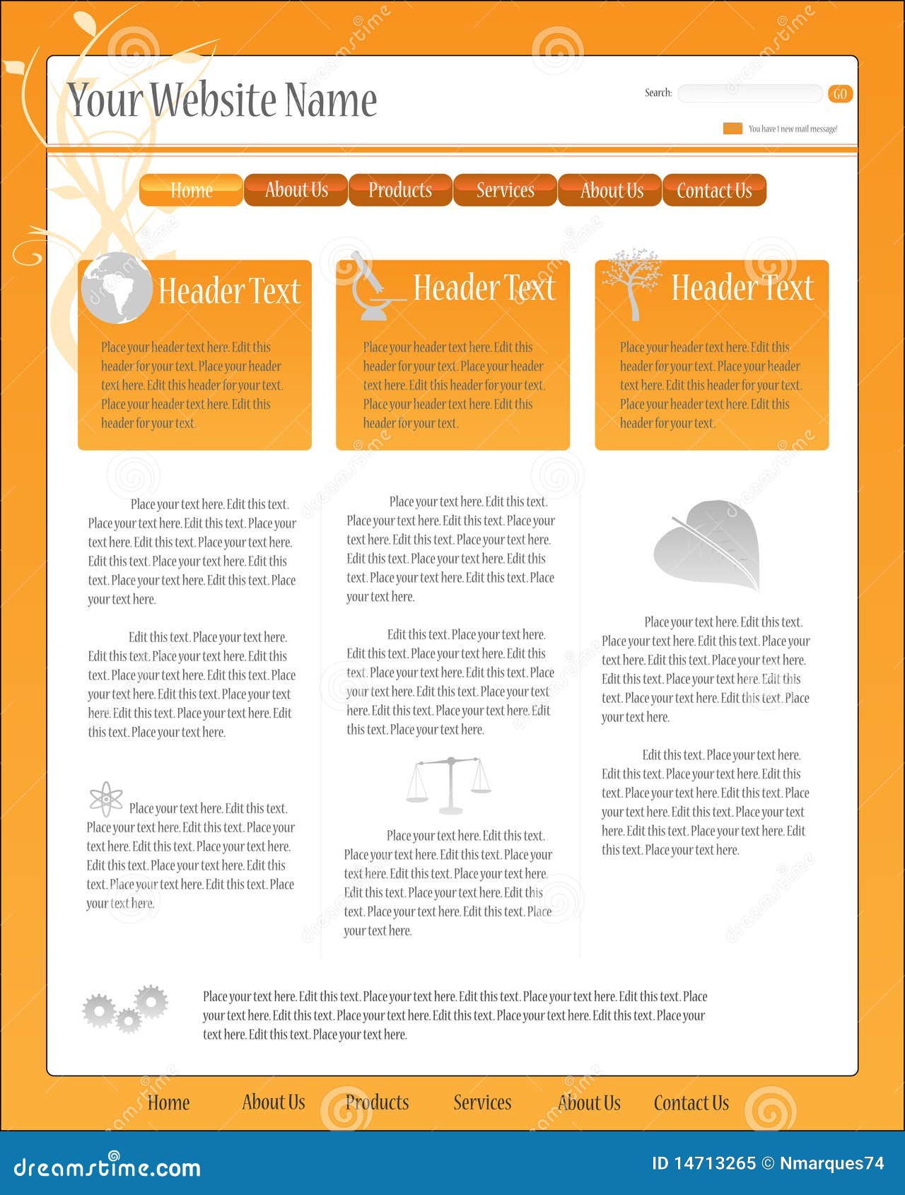 Web Page Template stock vector. Illustration of gradient - 14713265