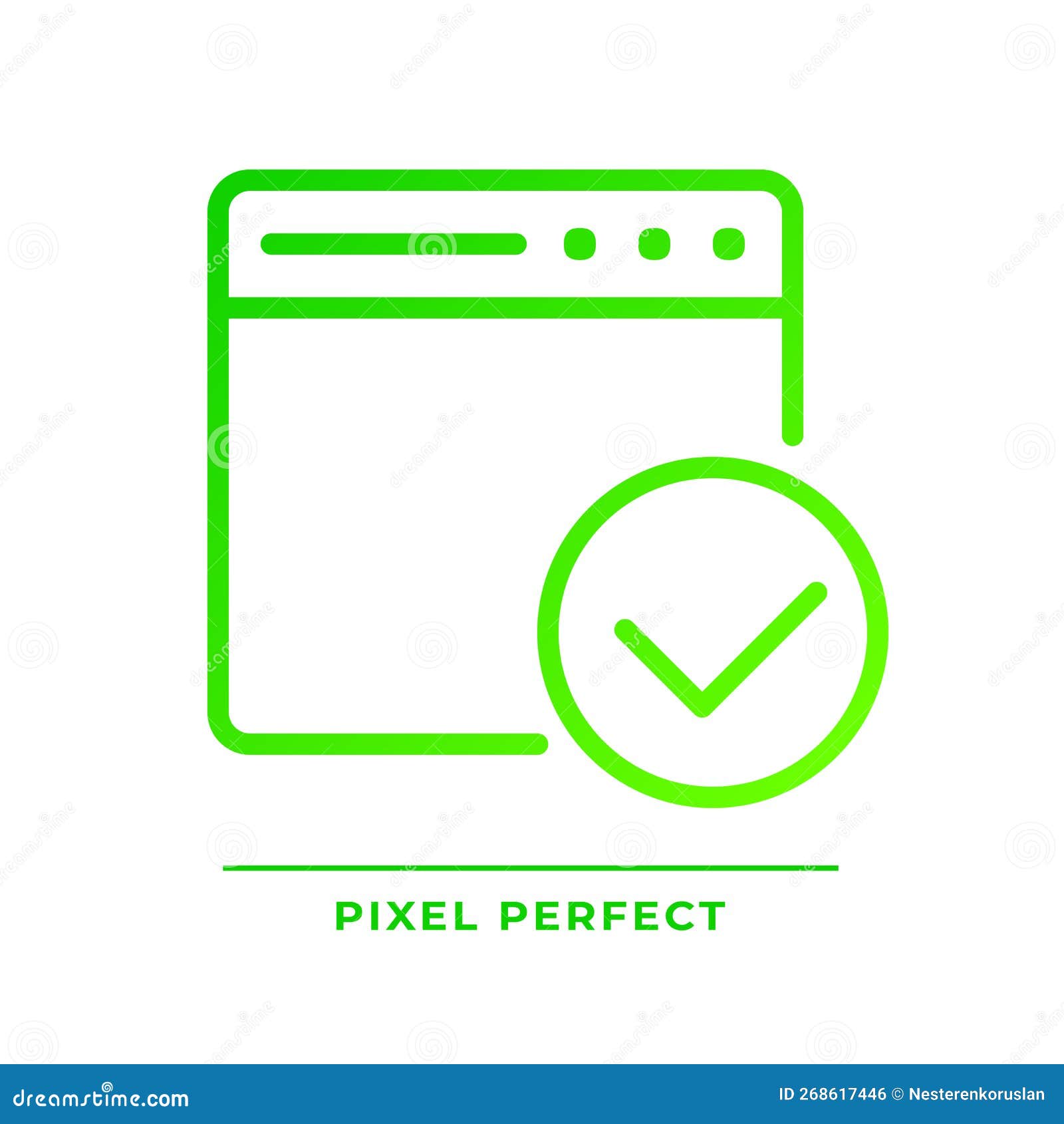 Web Page with Tick Pixel Perfect Gradient Linear Vector Icon Stock ...