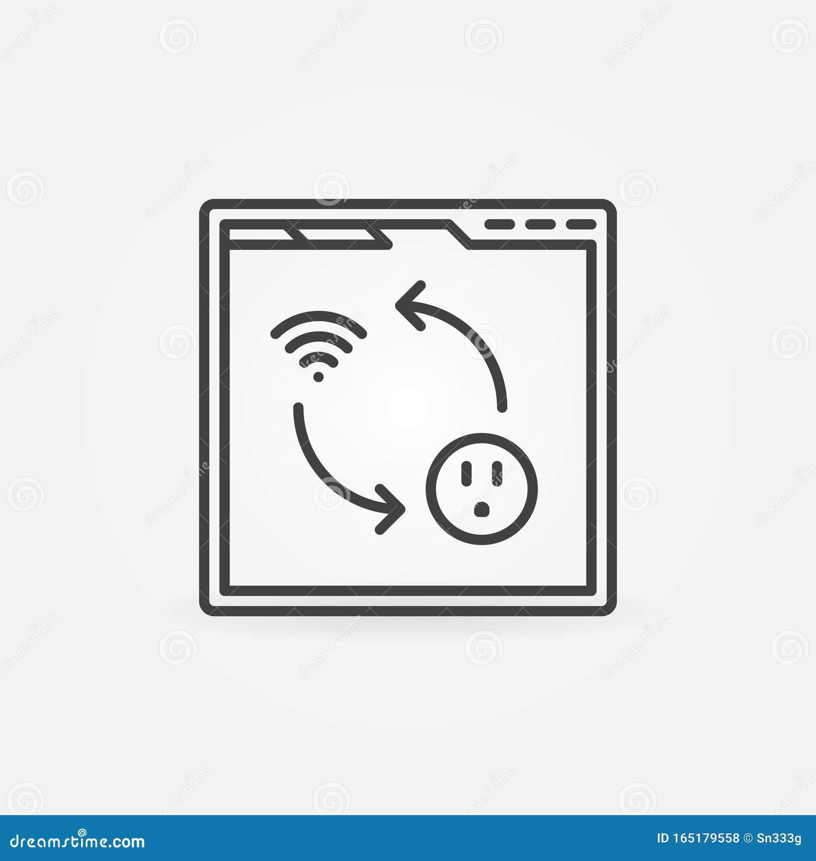 Web Page with US Wifi Smart Socket App Vector Outline Icon Stock Vector ...