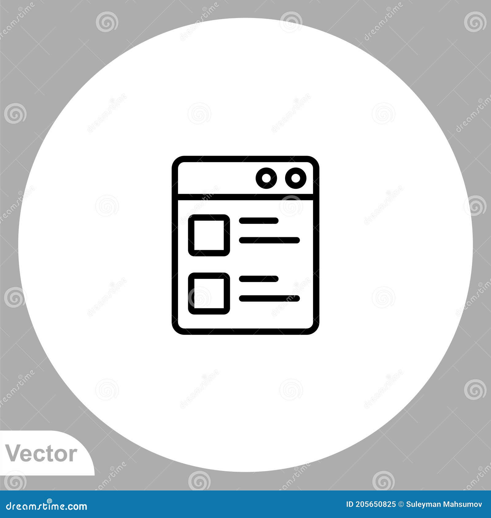 Web Page Vector Icon Sign Symbol Stock Vector - Illustration of page ...