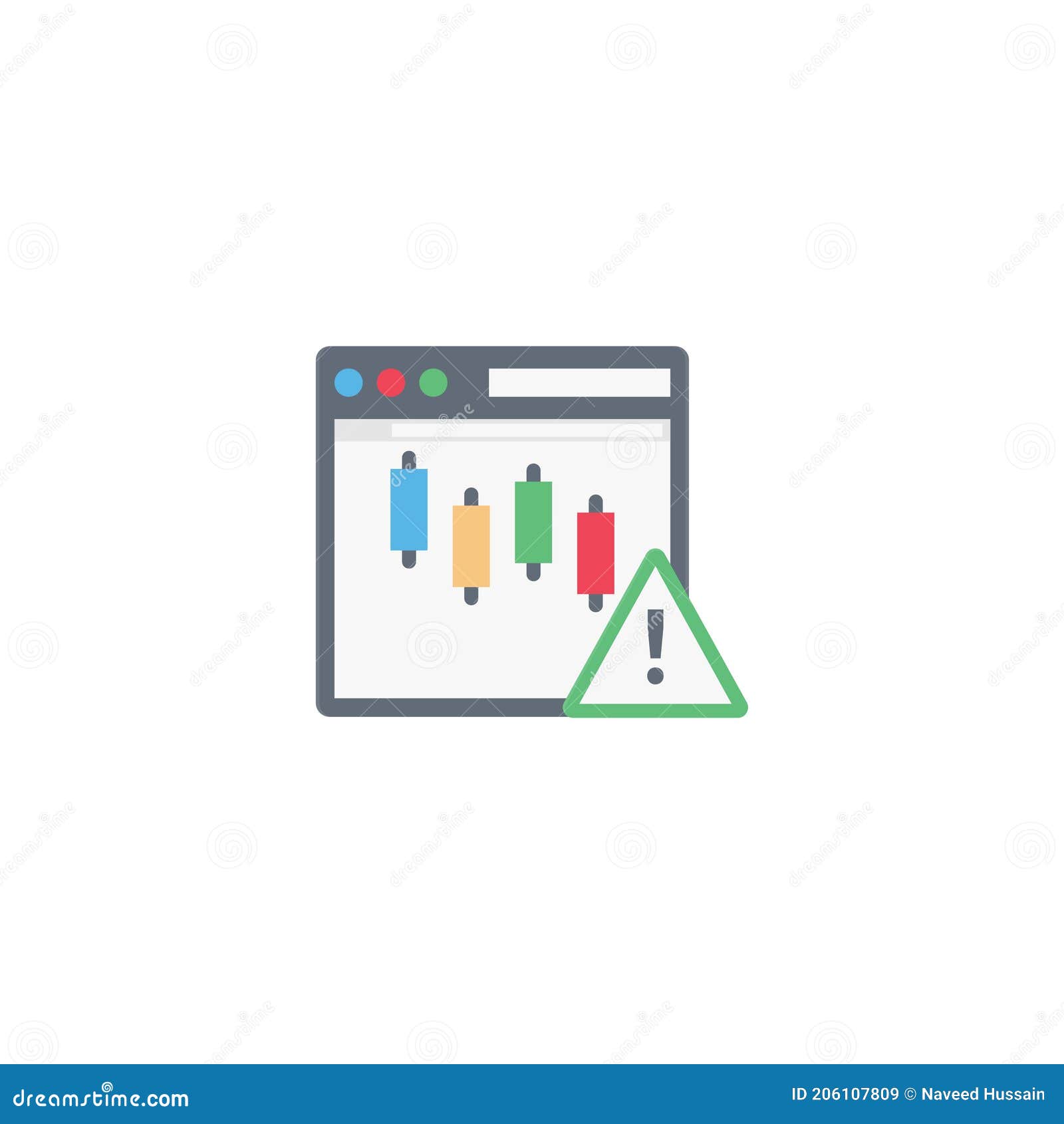 Web page warning stock vector. Illustration of thin - 206107809