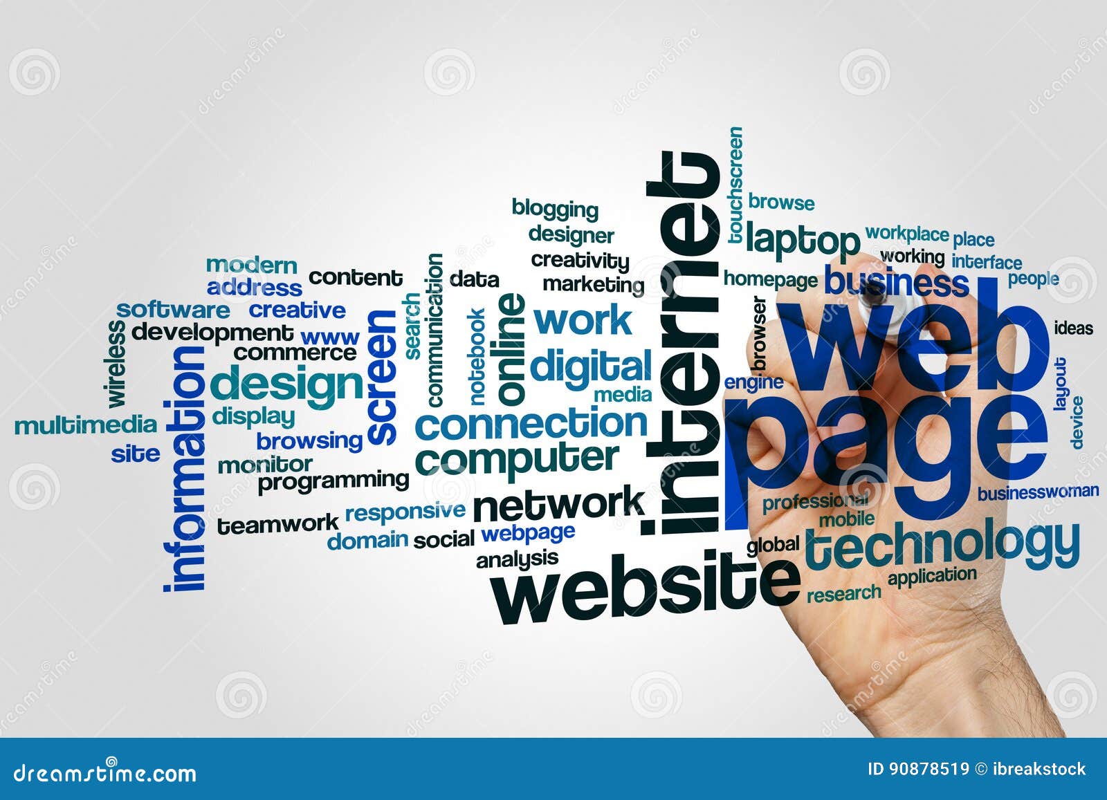 Web page word cloud stock image. Image of business, digital - 90878519