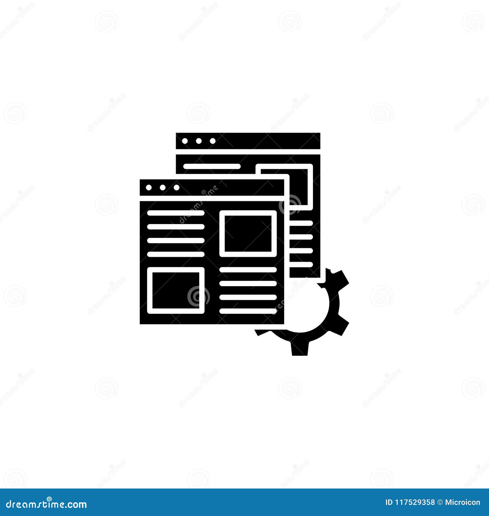 Web Pages Optimization Black Icon Concept. Web Pages Optimization Flat ...