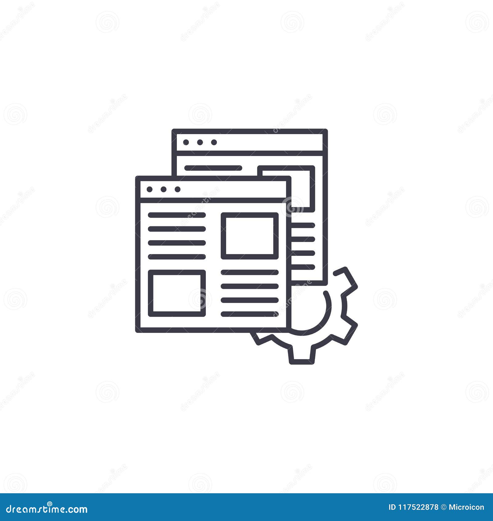 Web Pages Optimization Linear Icon Concept. Web Pages Optimization Line ...