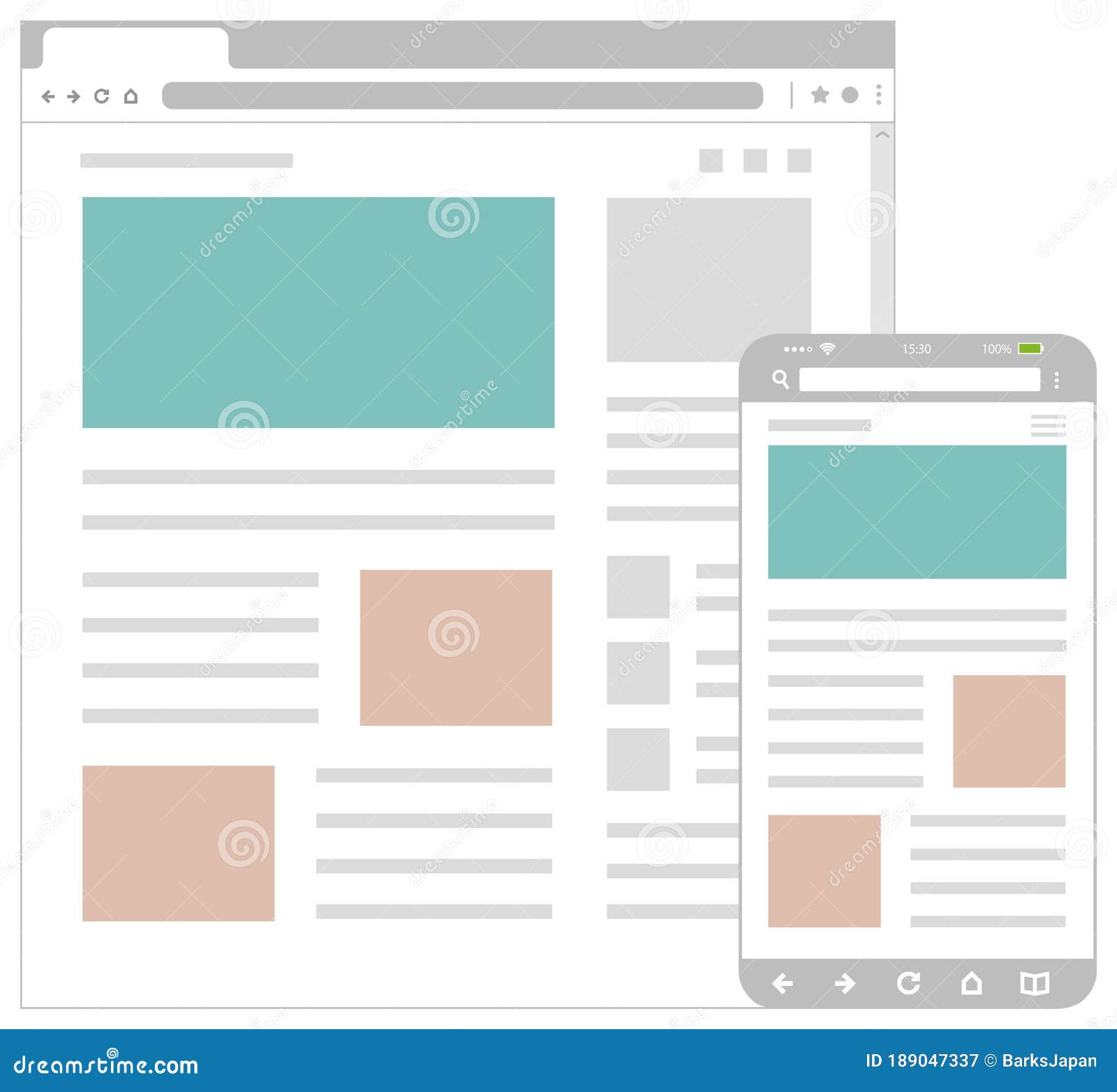 Wireframe UI, UX And GUI Layout With Different Login Screens. Stock ...