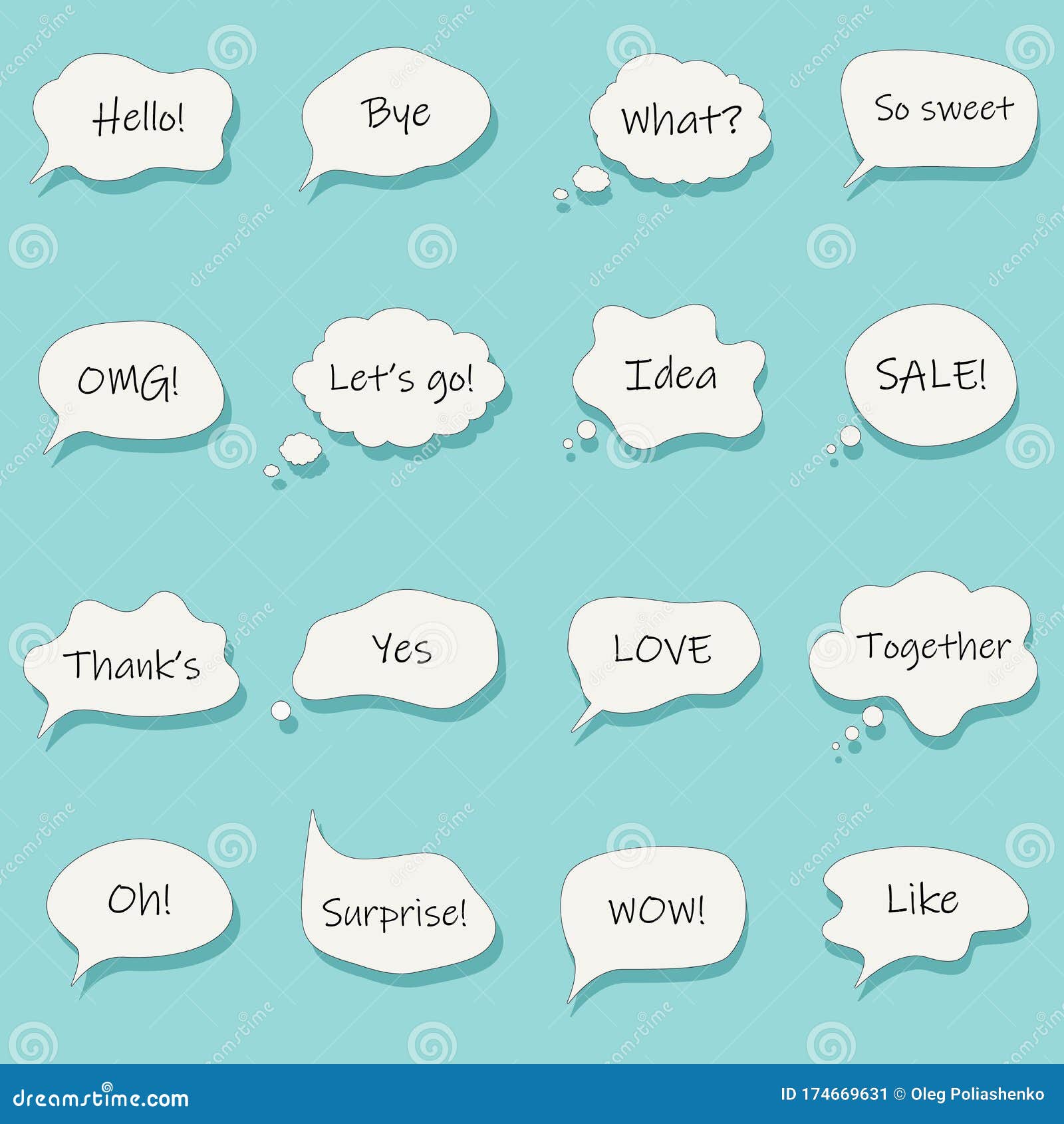 Bubble talk phrases. stock vector. Illustration of bubble - 174669631