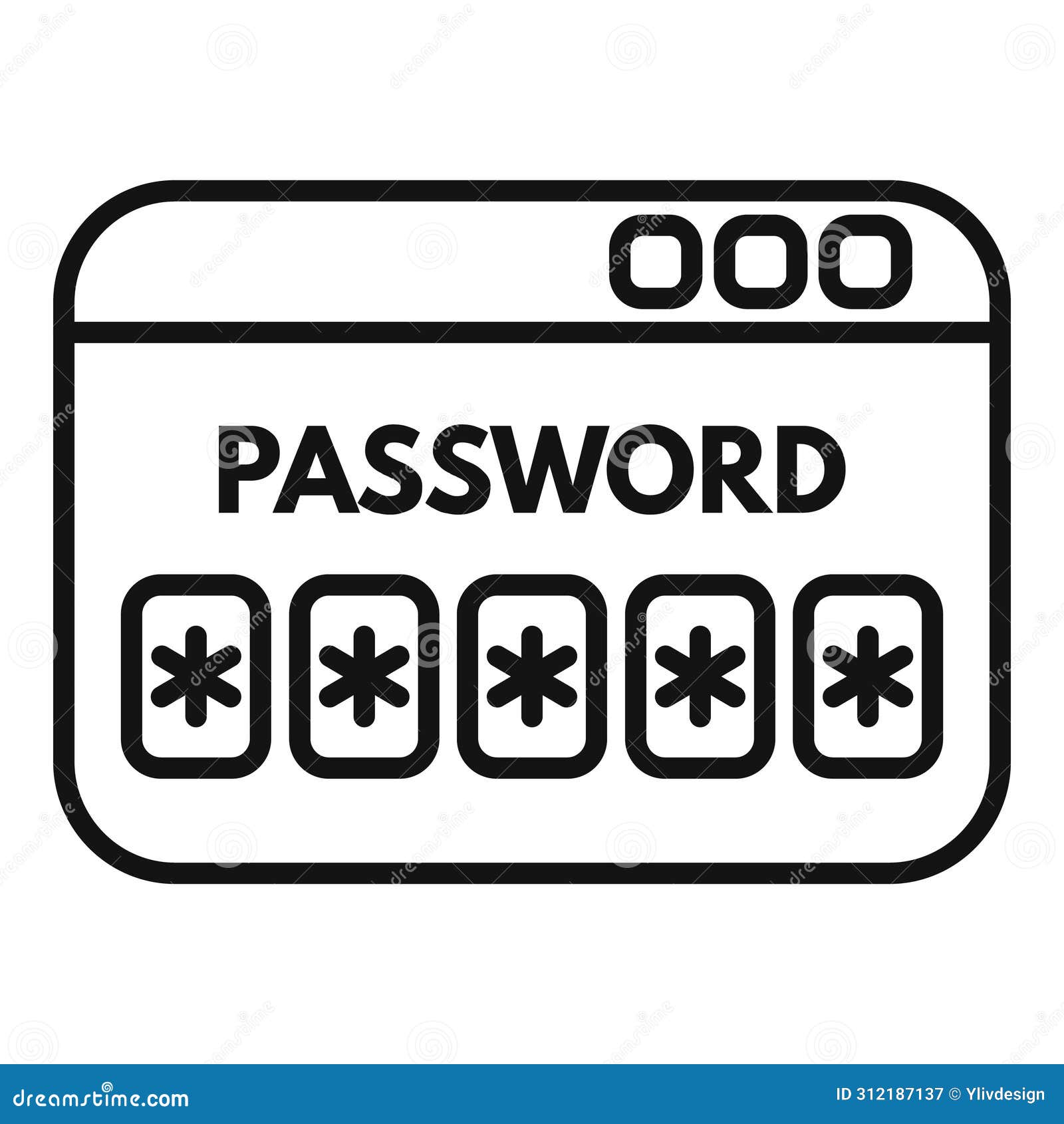 Web Password Icon Outline Vector. Change Online View Stock Illustration ...