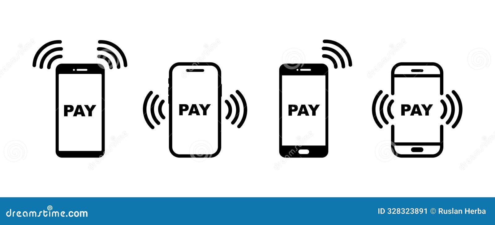 Payment With Smartphone Icons. Contactless Payment Icon. Nfc Icon ...
