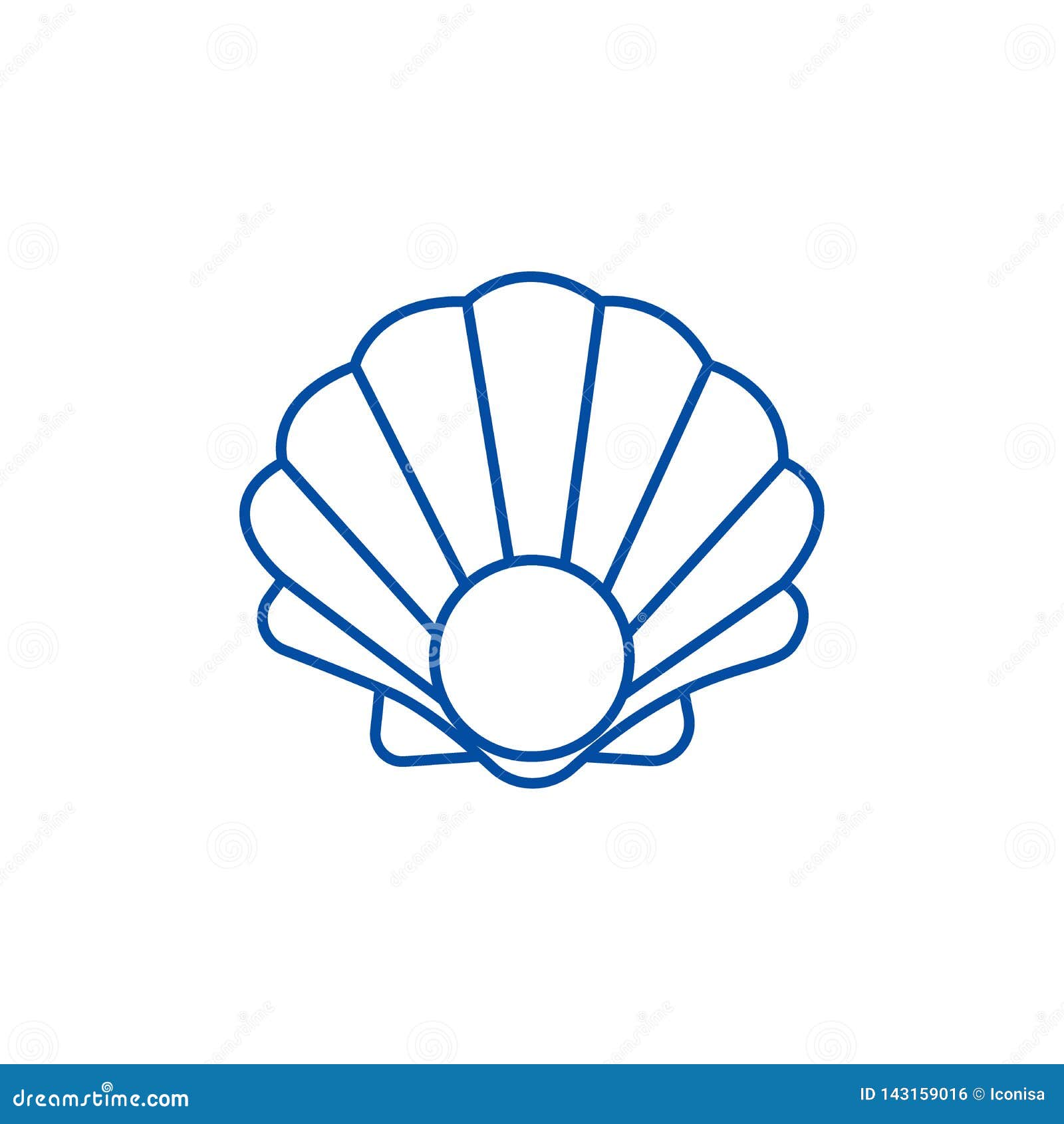 Pearl Shell Line Icon Concept. Pearl Shell Flat Vector Symbol, Sign ...