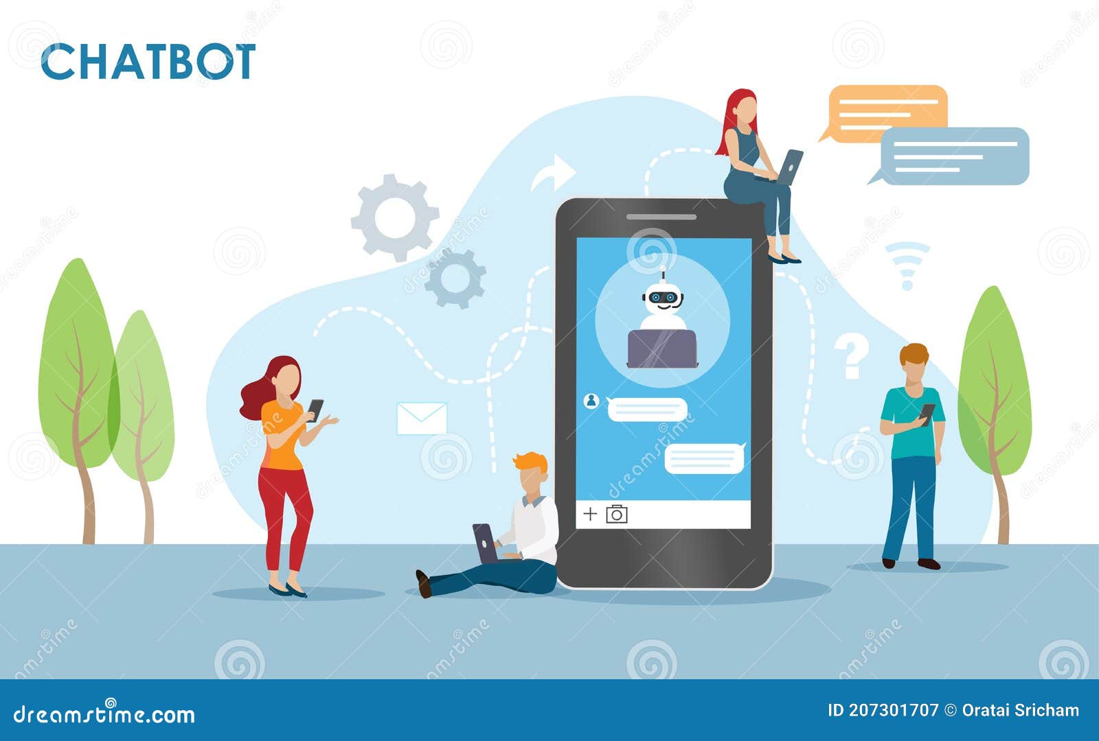 People Online Communicate with Chat Bot.Chat Bot Reply Smart ...