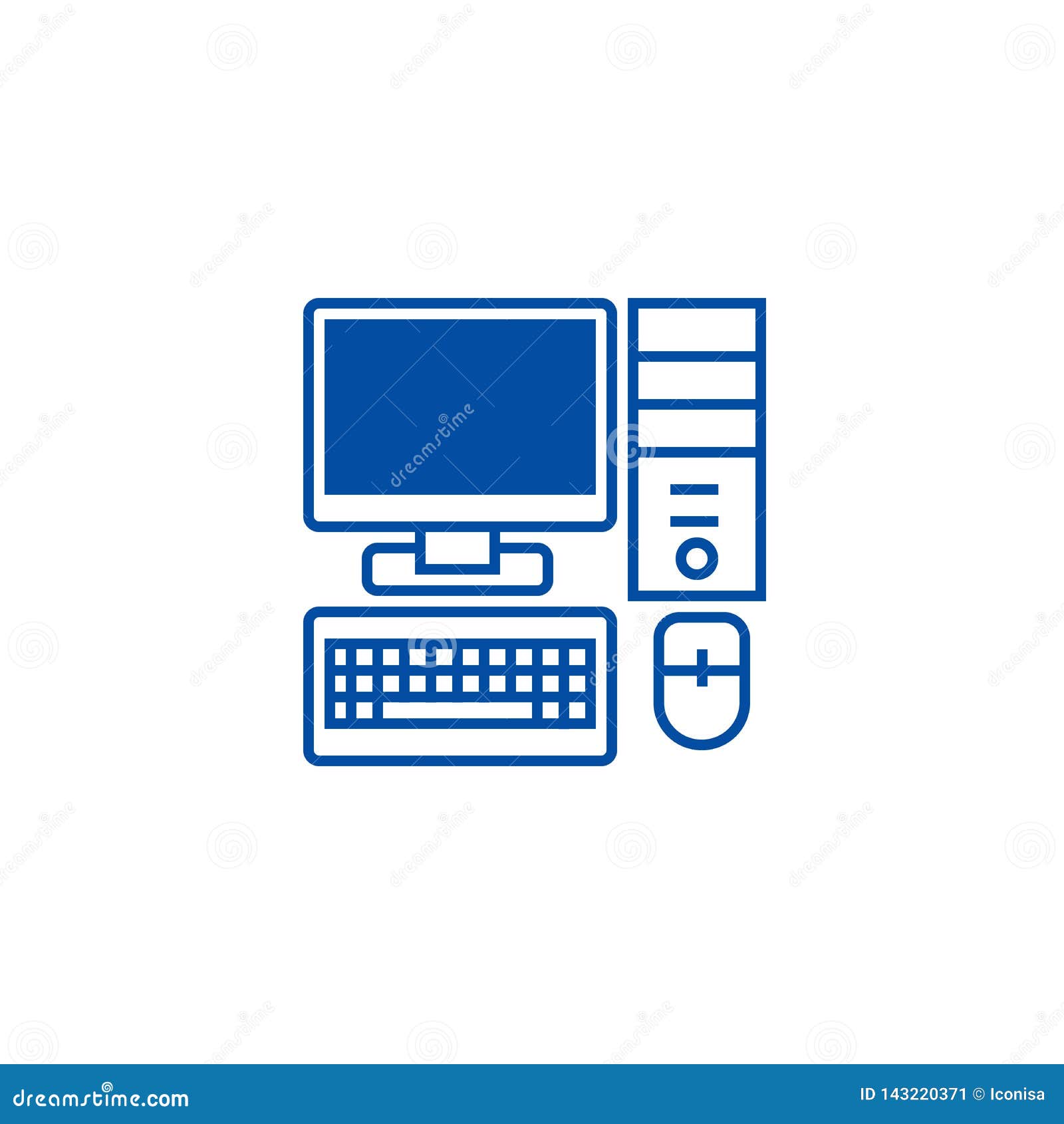 Personal Computer,monitor Keyboard Line Icon Concept. Personal Computer ... Personal Computer,monitor Keyboard Line Icon Concept. Personal Computer ...