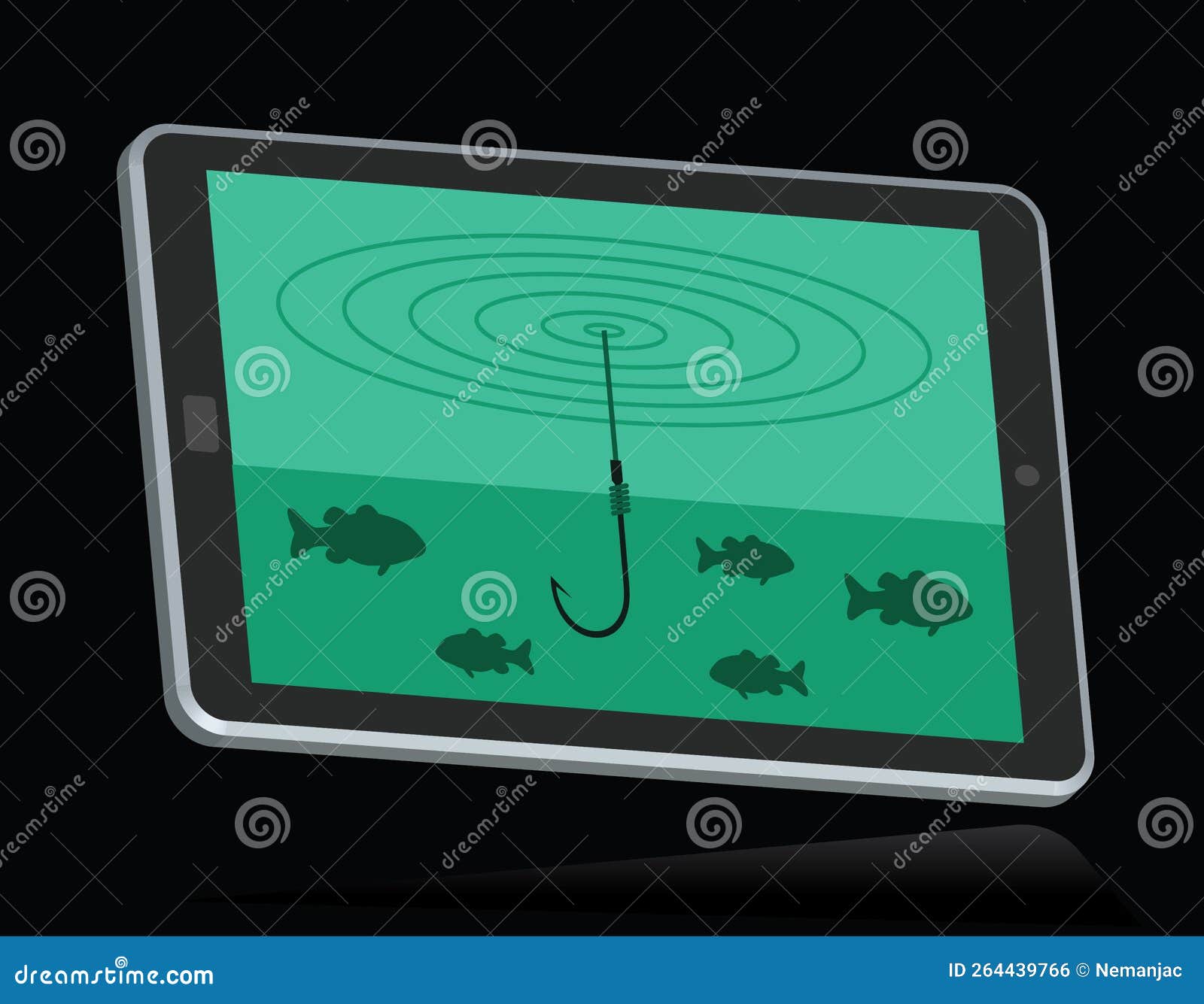 Phishing or Fishing Concept Stock Illustration - Illustration of hack ...