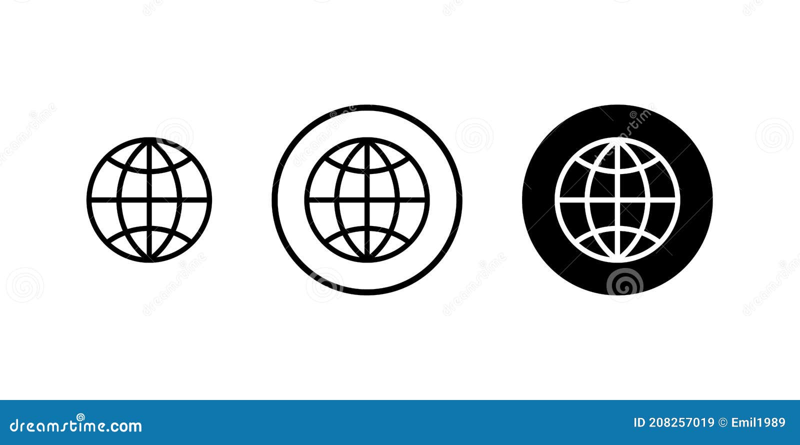 Web planet icon symbol set stock vector. Illustration of online - 208257019