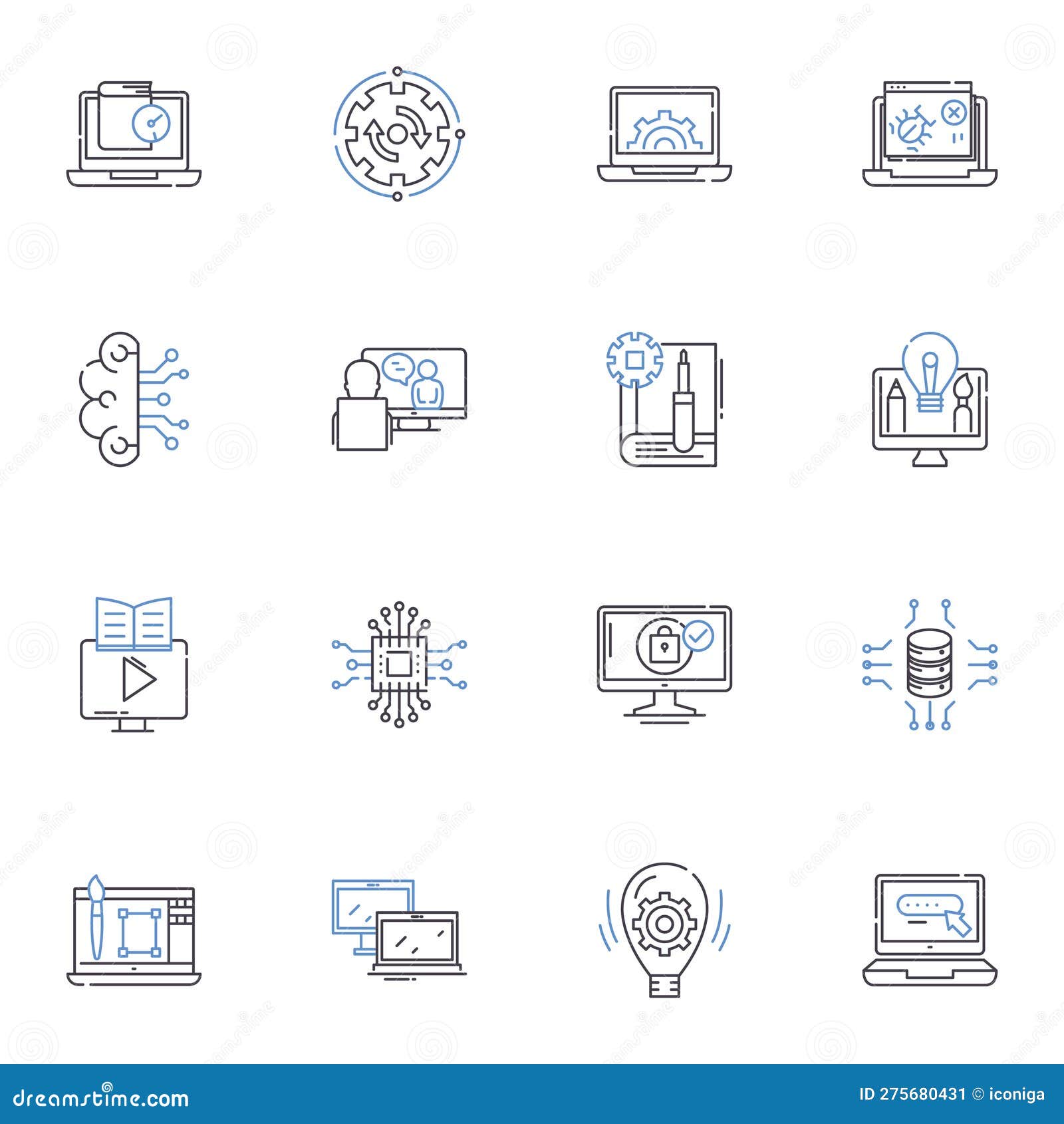 Web Platform Line Icons Collection. Web, Platform, Online, Internet ...