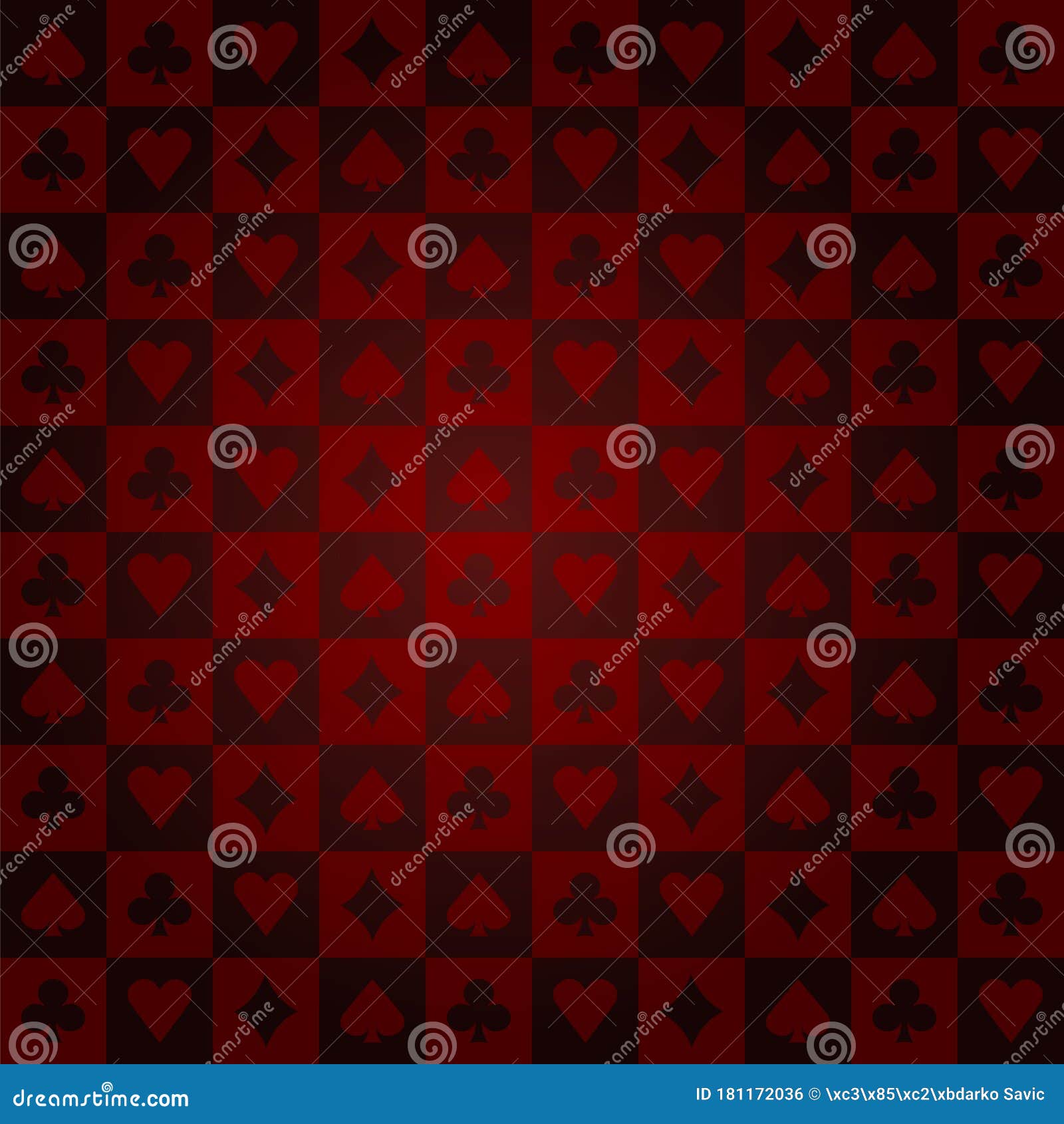 Poker Card Suits Rectangle Red Casino Pattern Background Vector ...