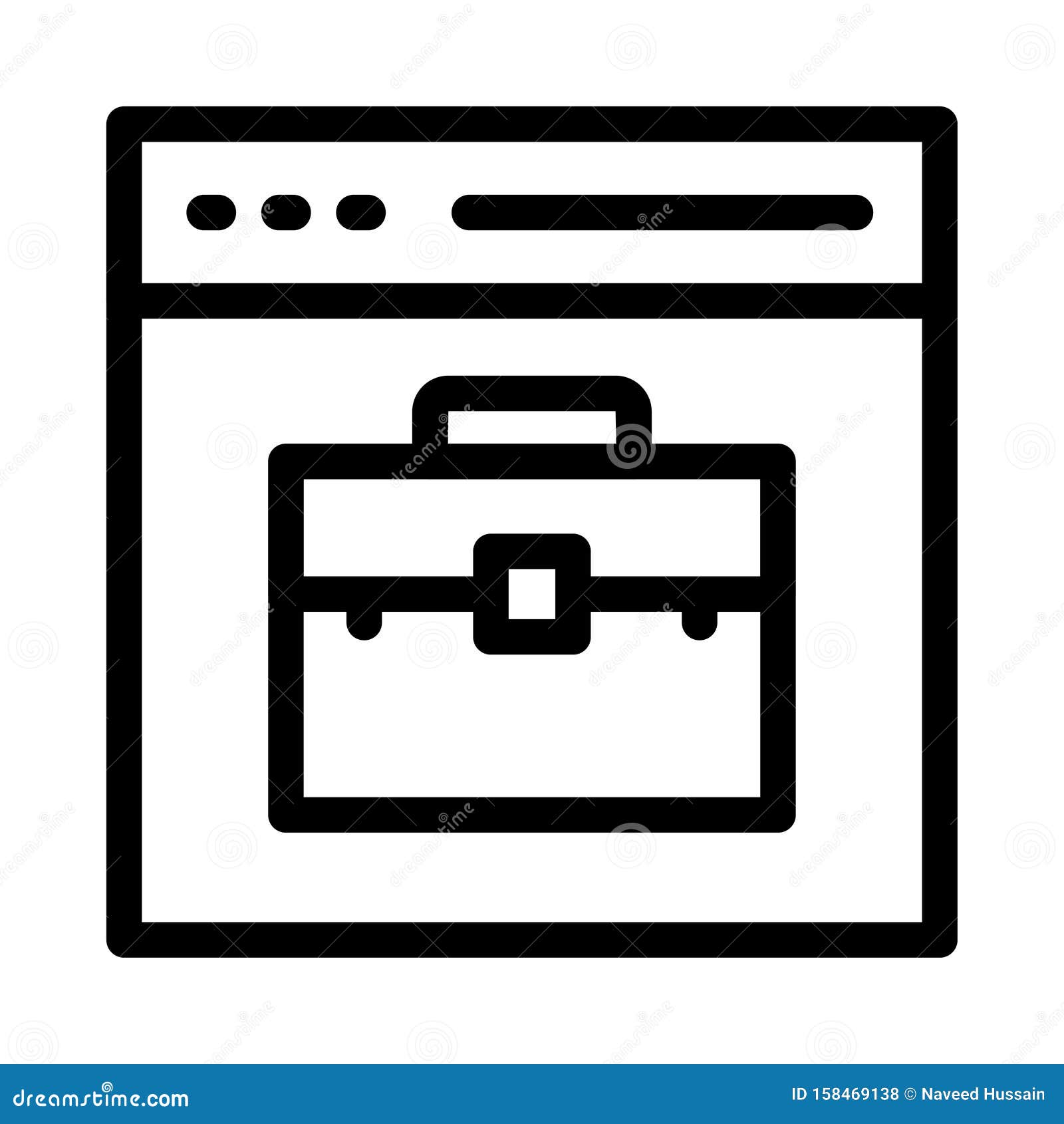 Web Portfolio Thin Line Vector Icon Stock Vector - Illustration of site ...