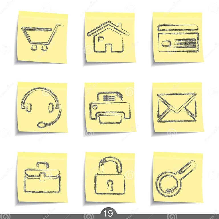 Web Post it Icons..series No.19 Stock Vector - Illustration of post ...