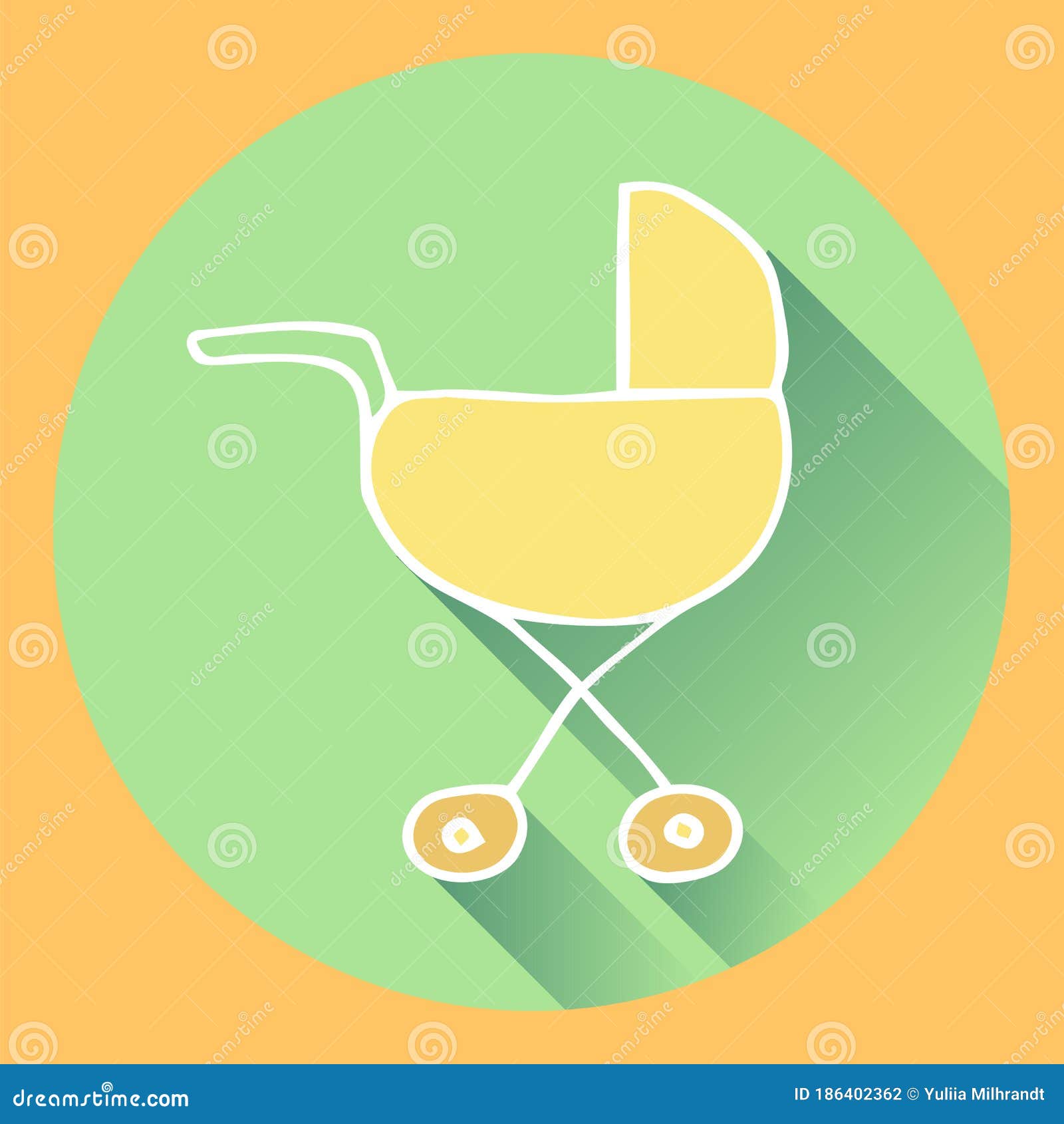 Pram. icon vector isolated stock illustration. Illustration of baby ...