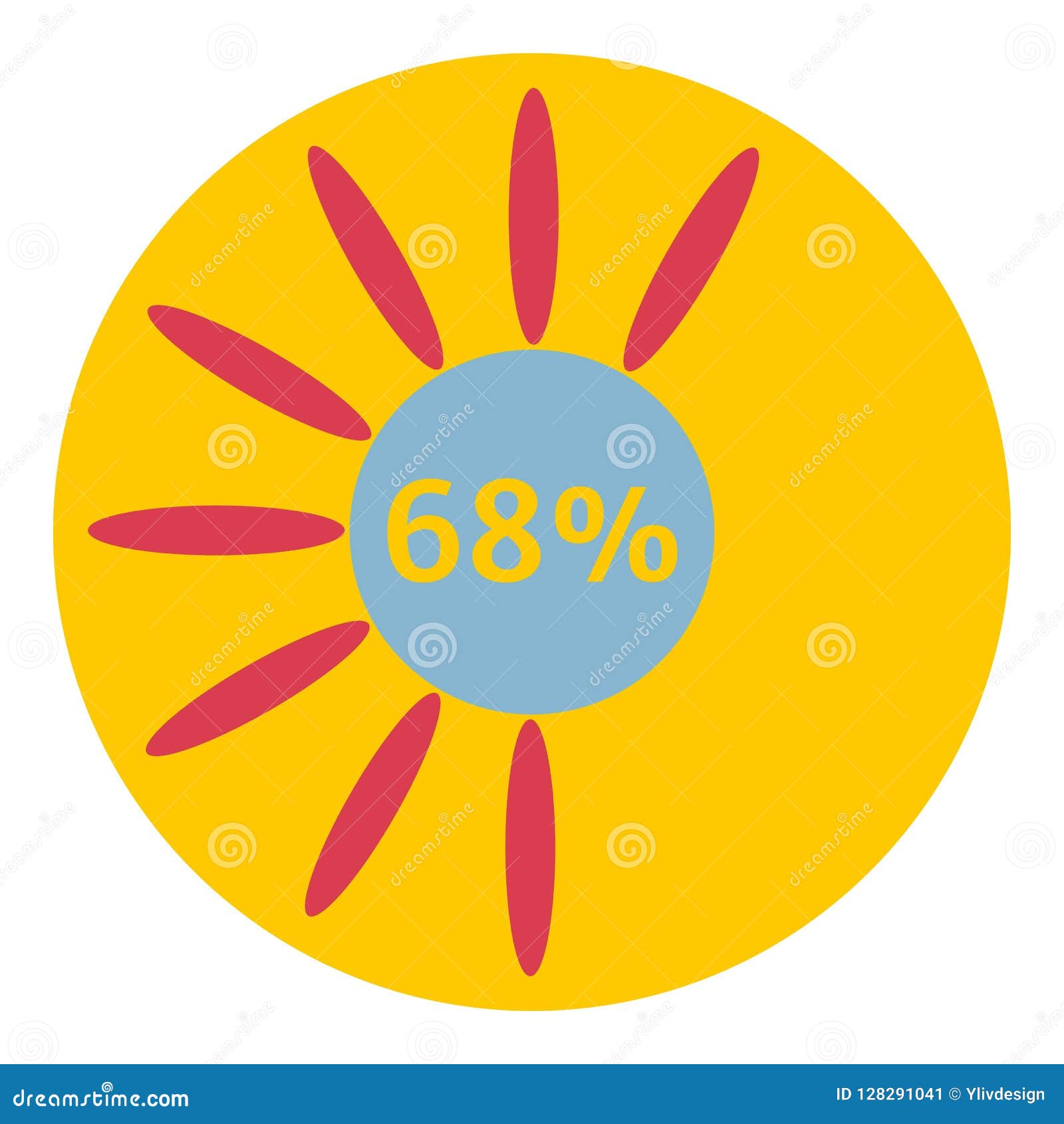 Web Preloader 68 Percent Icon, Flat Style Stock Illustration ...