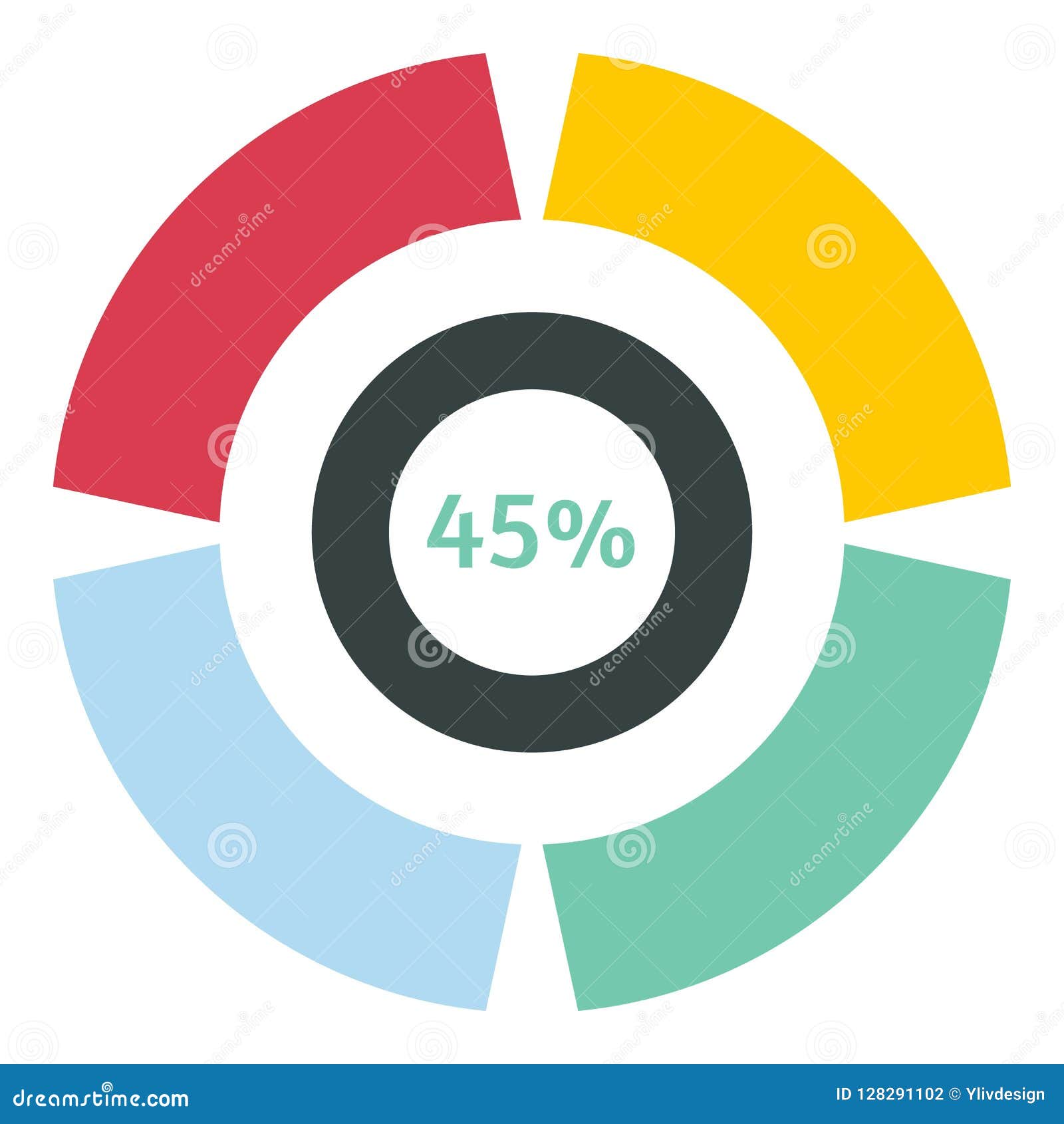 Web Preloader 45 Percent Icon, Flat Style Stock Illustration ...