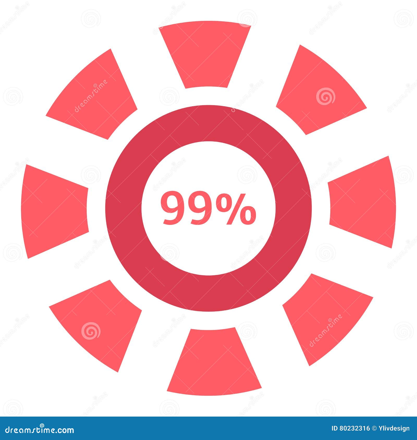 Web Preloader 99 Percent Icon, Flat Style Stock Vector - Illustration ...