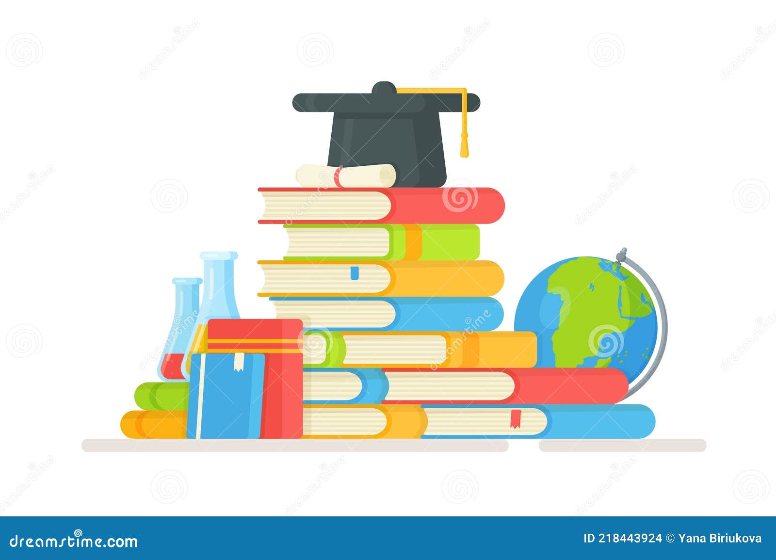 Vector Illustration of Test Taking. Reading Books Stock Vector ...