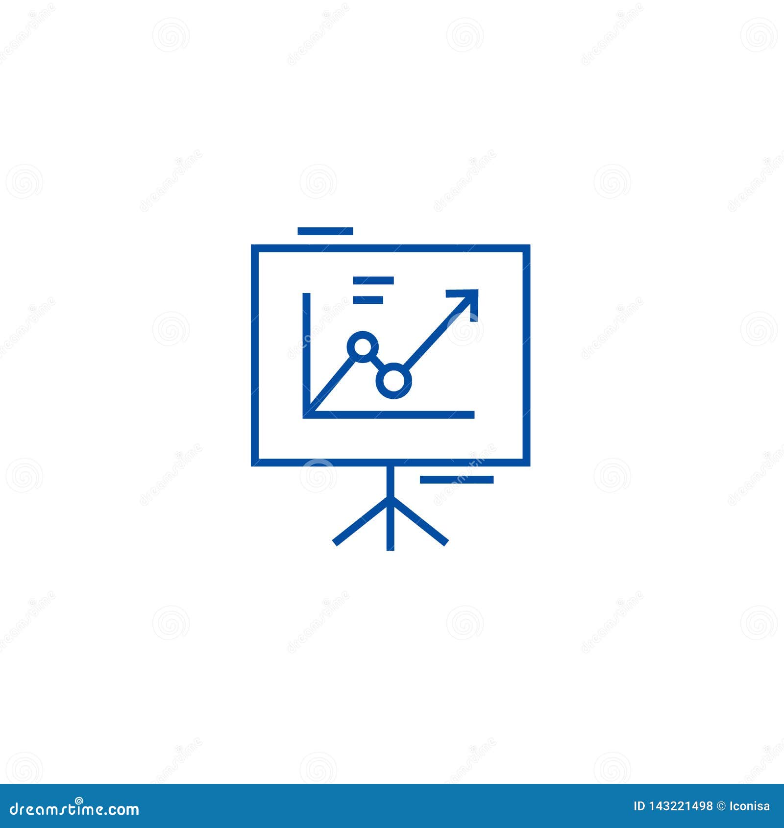 Presentation Board,flip Chart Line Icon Concept. Presentation Board ...