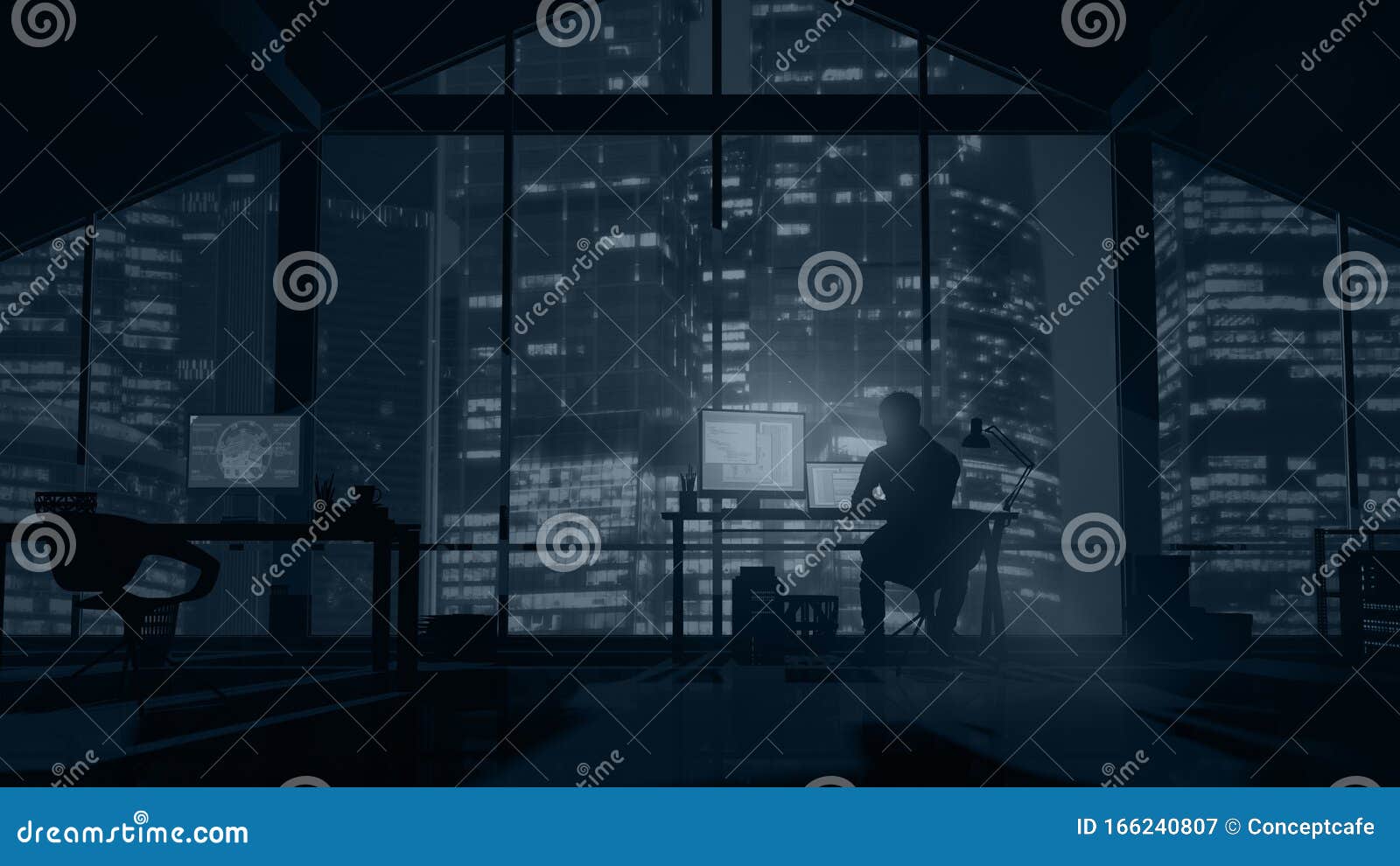 Web Programmer on the Background of Evening Skyscrapers 库存例证 - 插画 包括有 ...