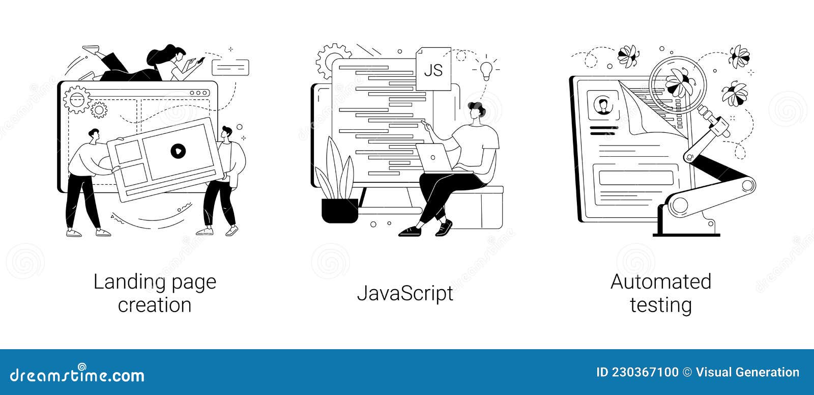 Web Programming Abstract Concept Vector Illustrations Stock Vector