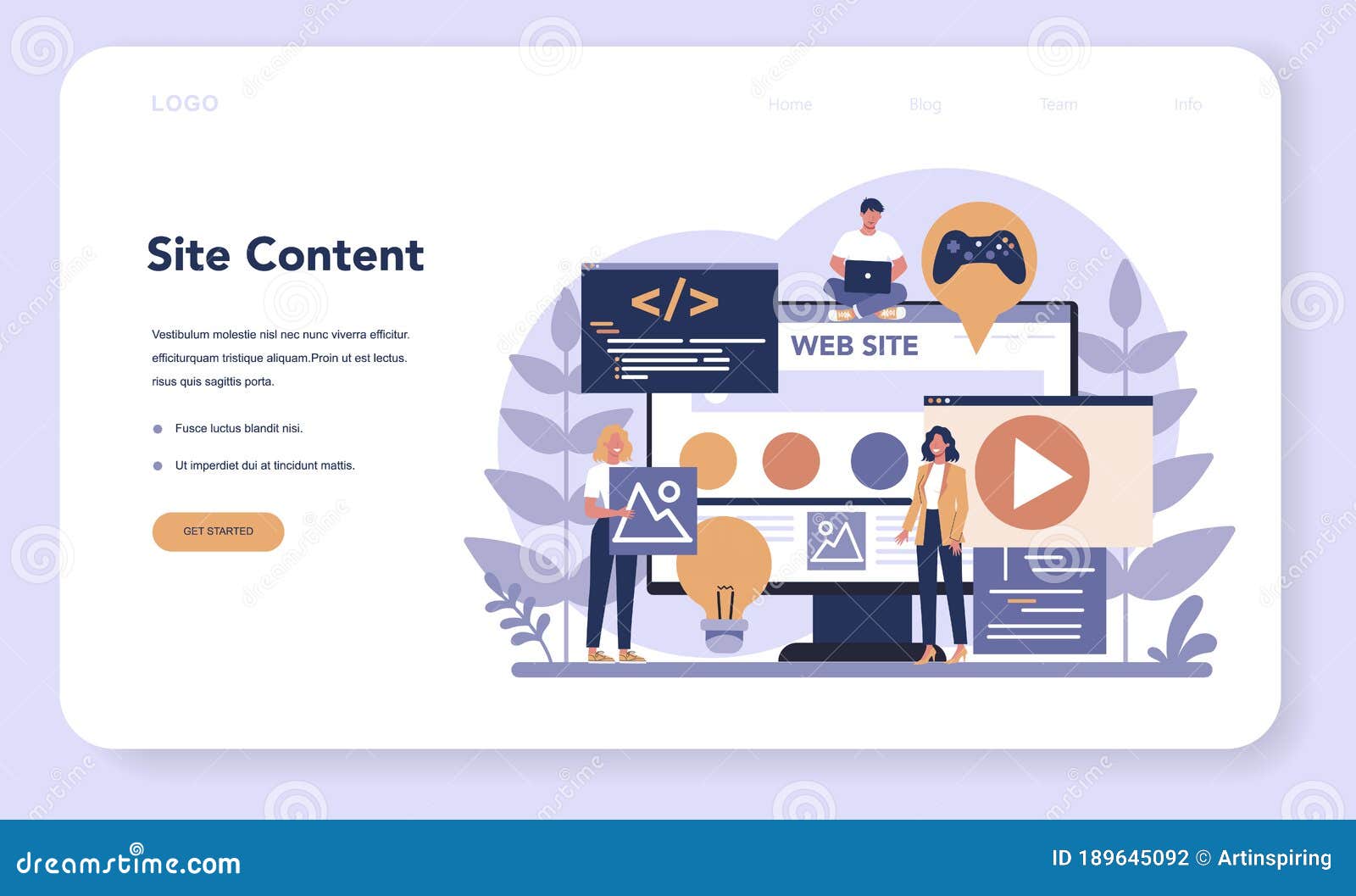 Web Programming Web Banner Or Landing Page Coding Testing Stock Vector Illustration Of