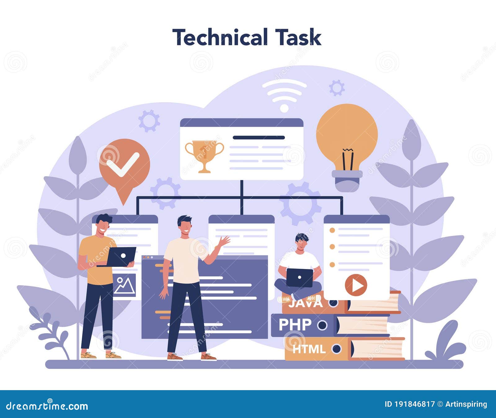 Web Programming Concept Coding Testing And Writing Program Stock Vector Illustration Of