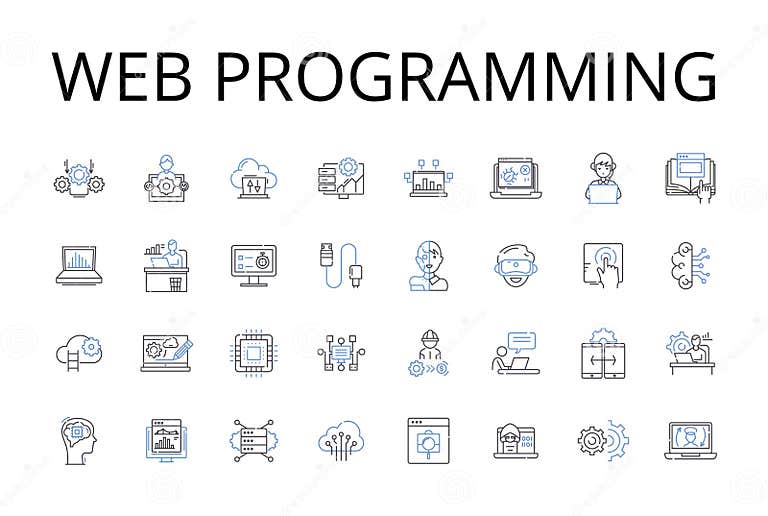 Web Programming Line Icons Collection. Mobile Development, Game Design ... Web Programming Line Icons Collection. Mobile Development, Game Design ...